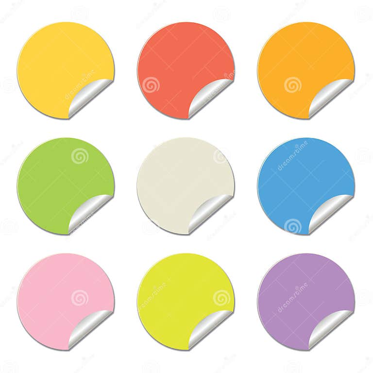Round colored stickers stock vector. Illustration of circle - 14324145