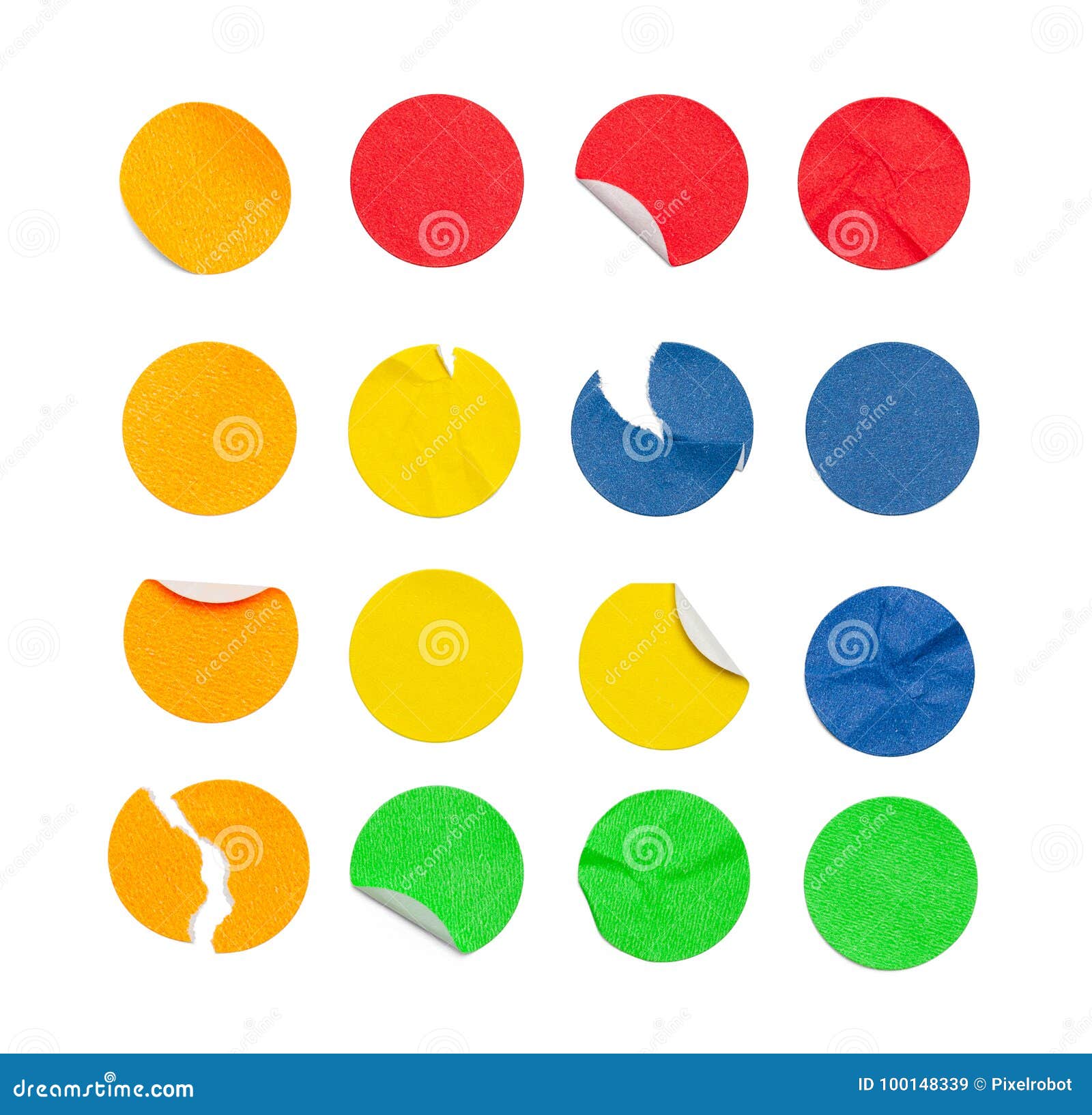 Stickers Round stock image. Image of bent, colored, ripped - 100148339