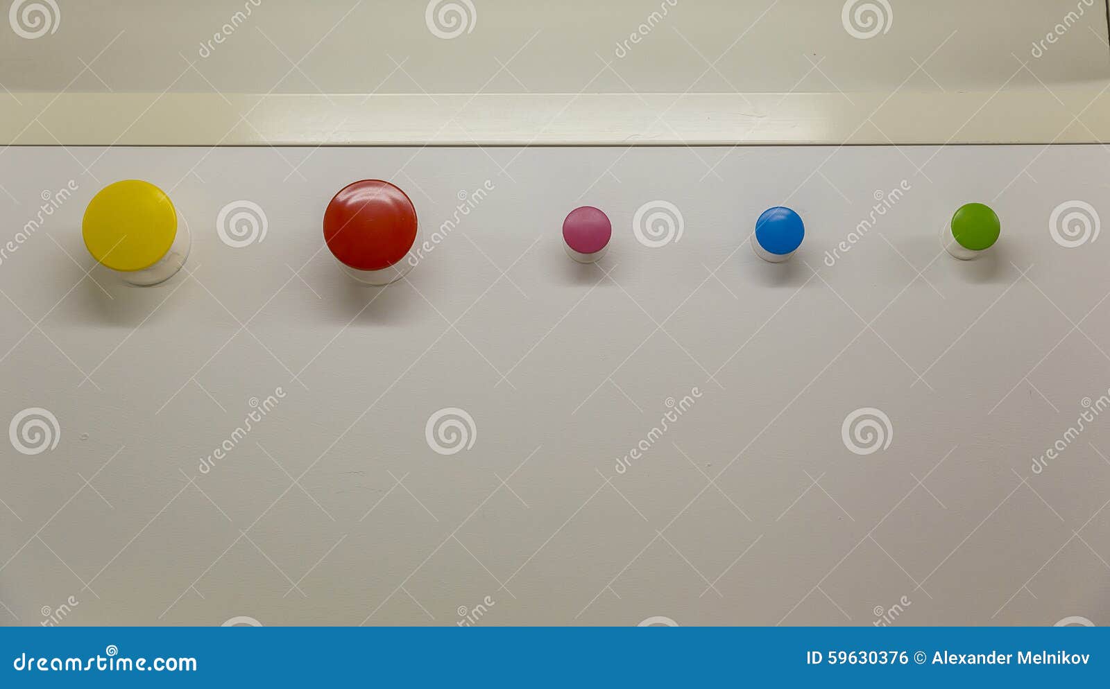 Round Colorful Hangers on Magnets Stock Photo - Image of round ...