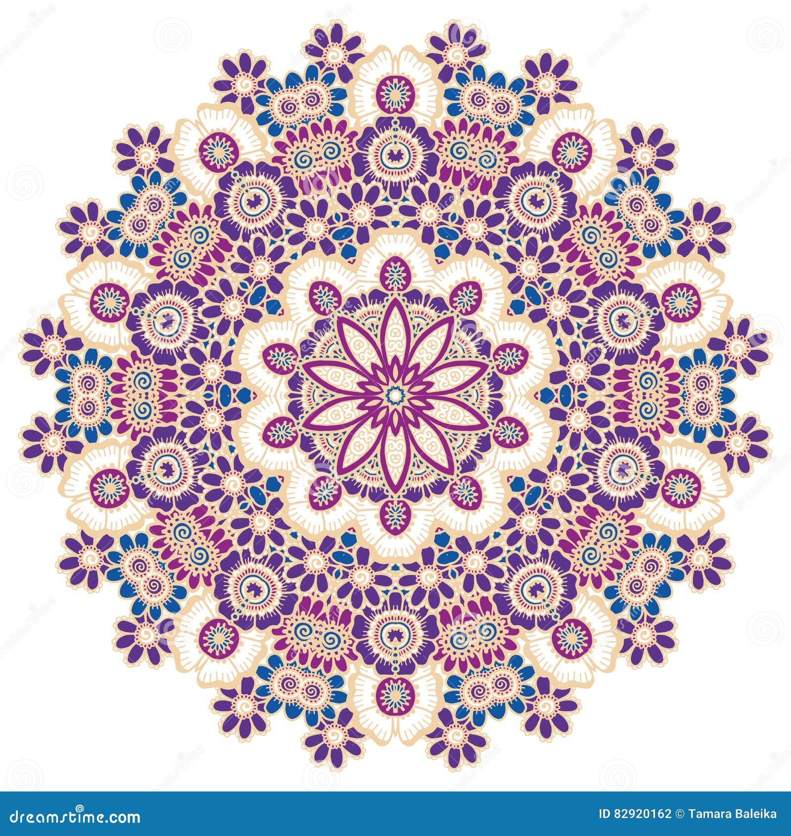 Round colorful mandala. stock vector. Illustration of flower - 82920162
