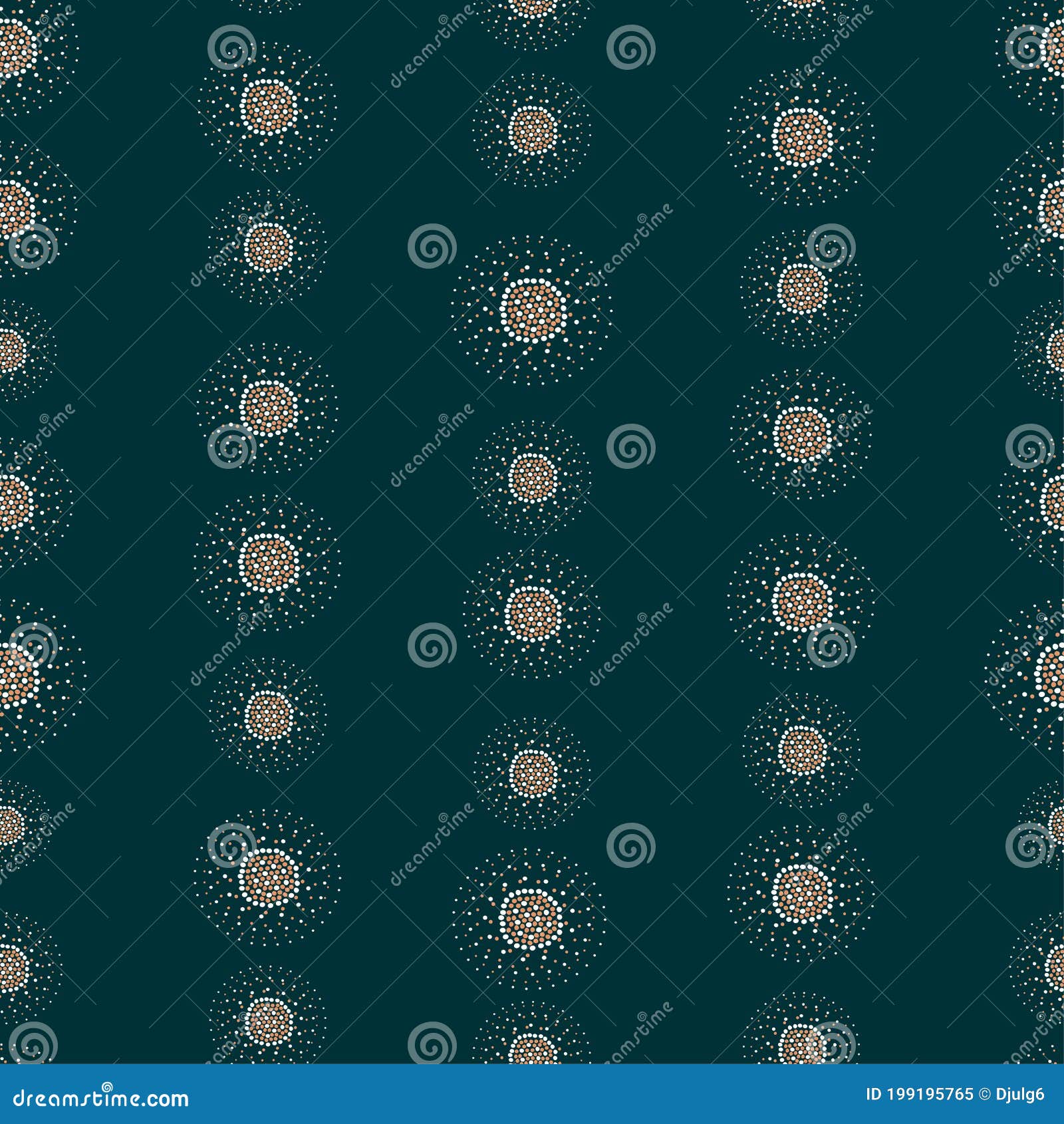 Round Colorful Shapes Made of Dots Seamless Pattern. Vector Stock ...