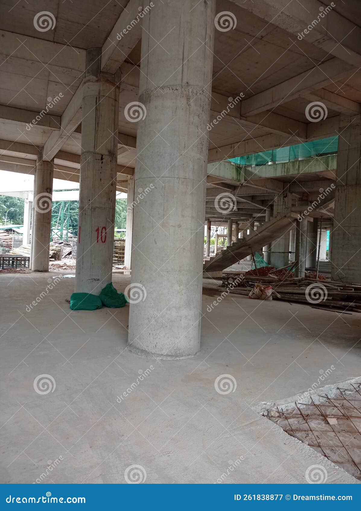 Round column stock image. Image of ruins, house, floor - 261838877
