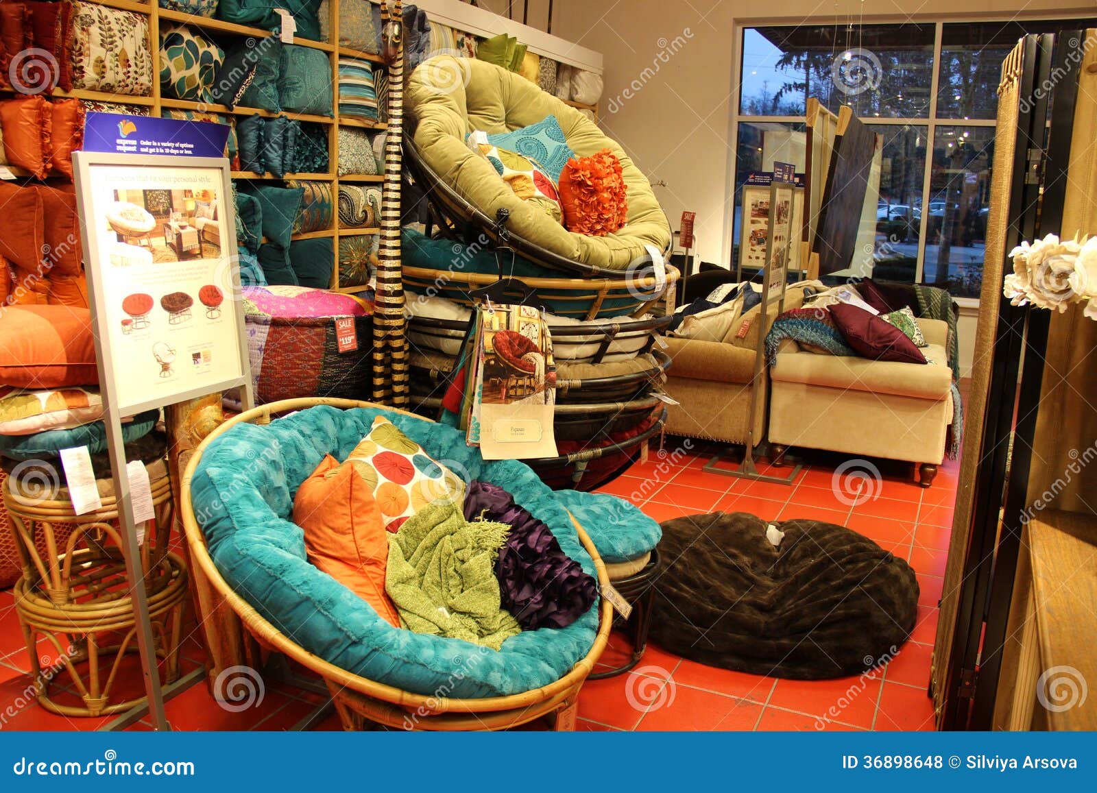 Round Comfortable Chairs editorial stock photo. Image of decoration ...