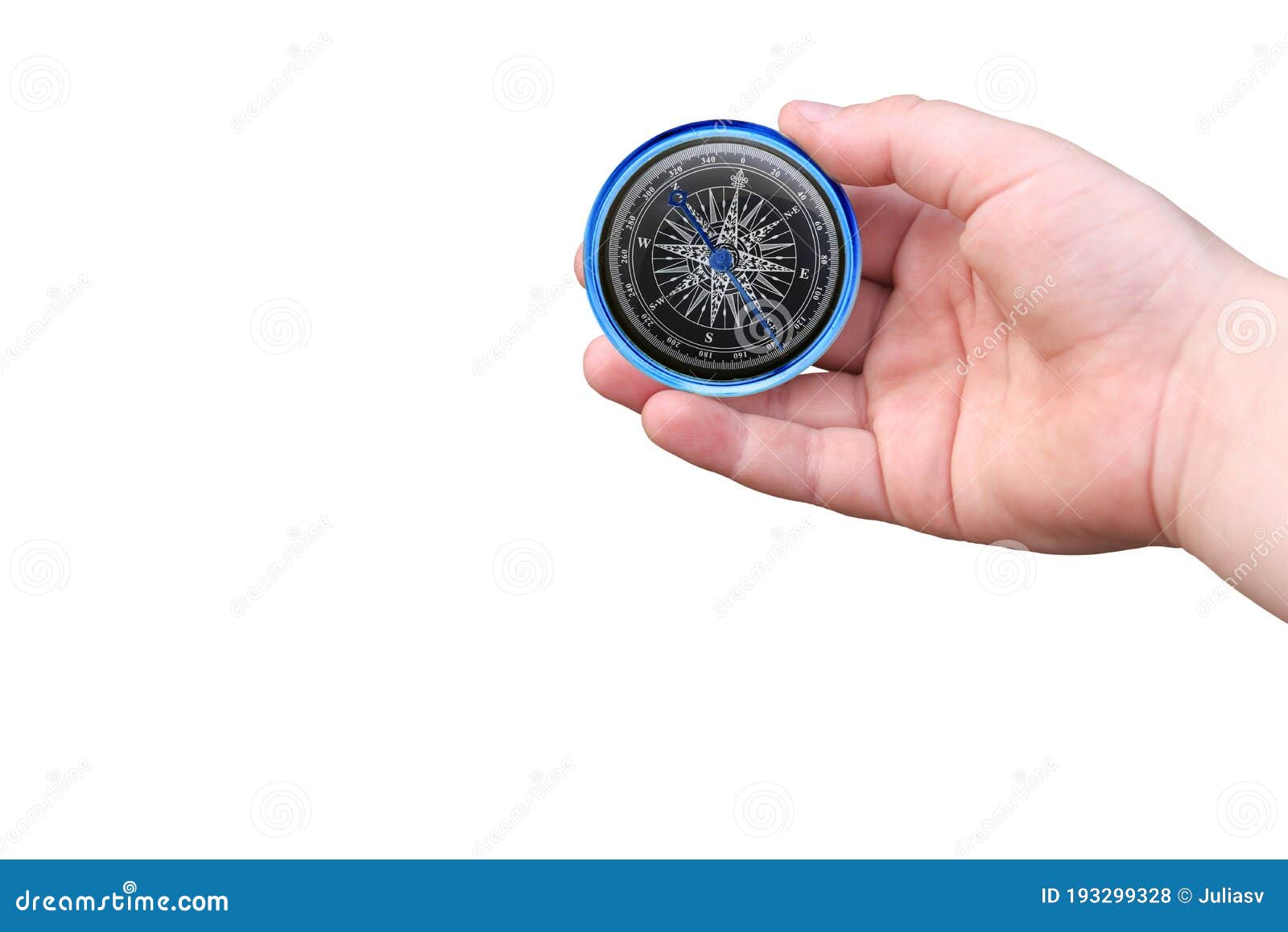 Round Compass in Hand Isolated on White Background Stock Photo - Image ...