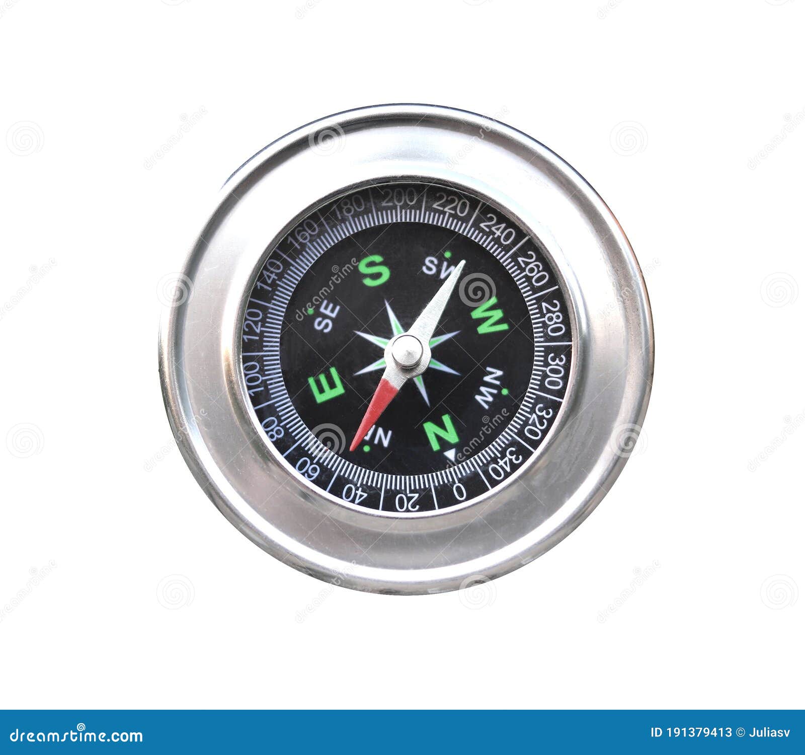 Round Compass Isolated on White Background Stock Image - Image of ...