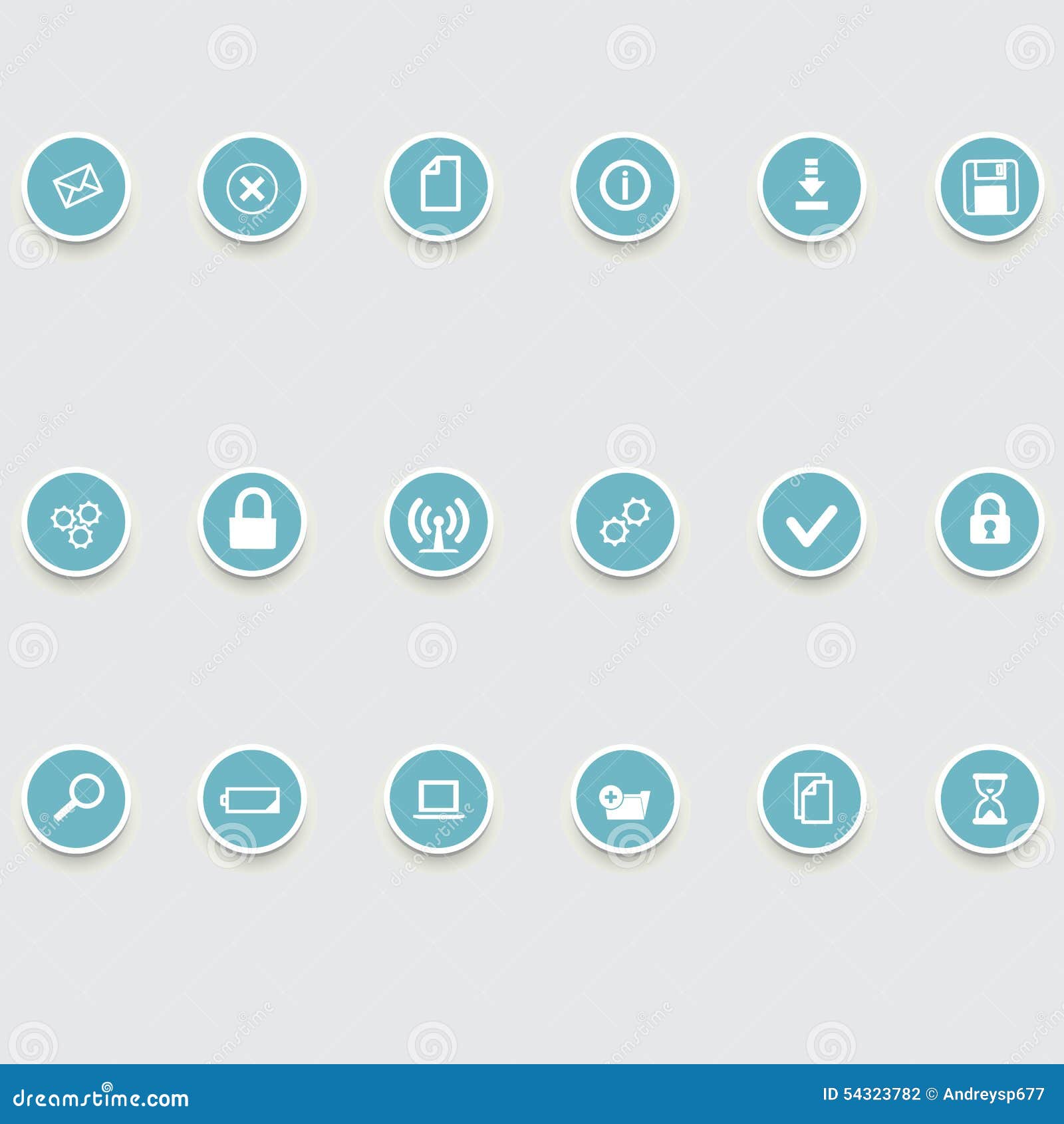 Round of computer icons stock vector. Illustration of buttons - 54323782