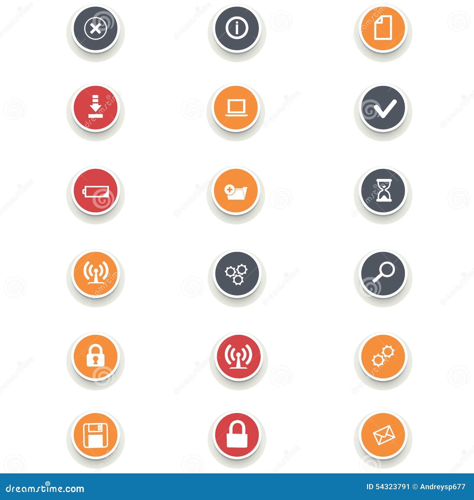 Round of computer icons stock vector. Illustration of icons - 54323791