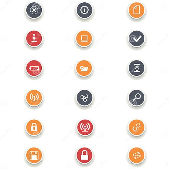 Round of computer icons stock vector. Illustration of icons - 54323791