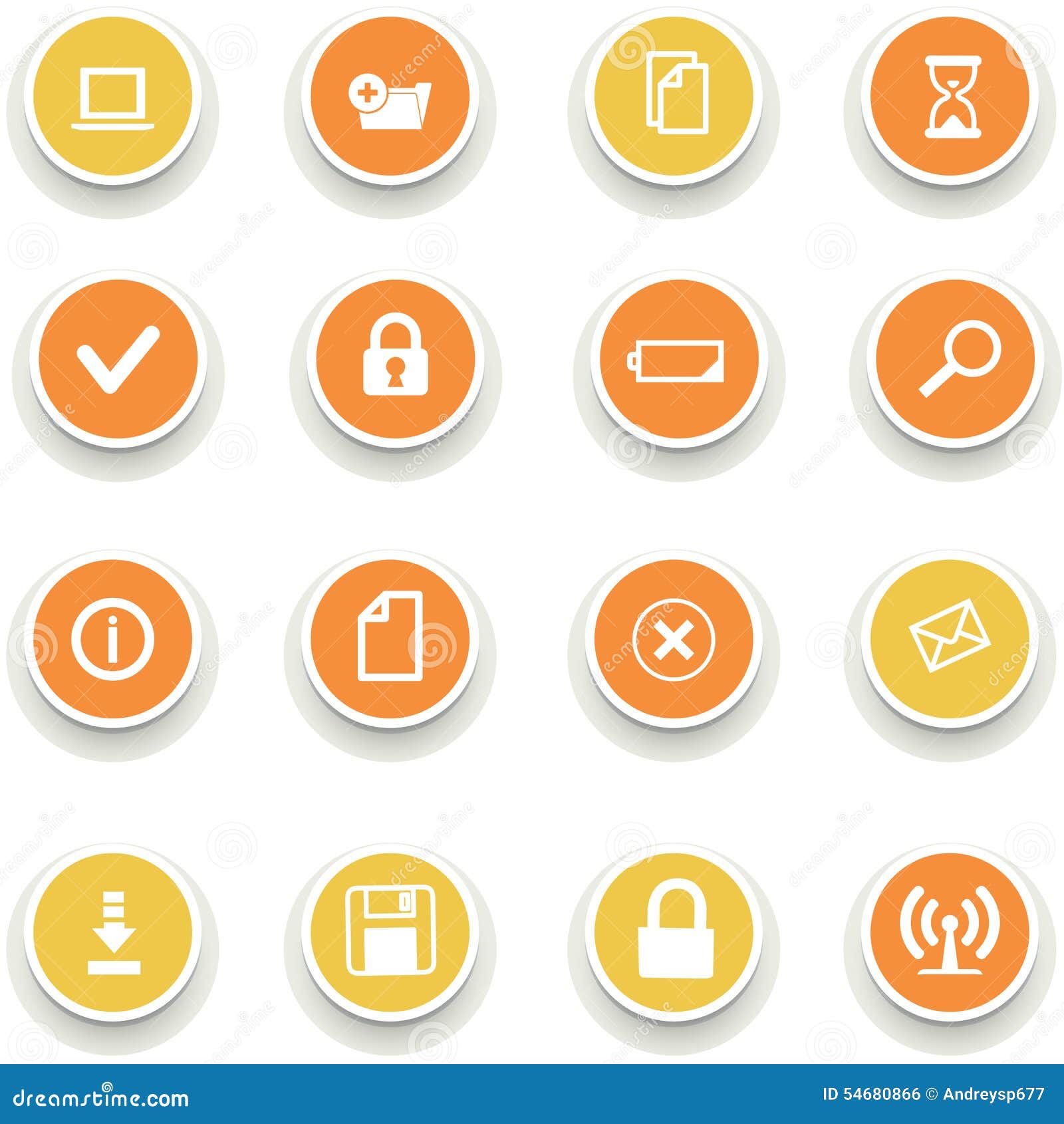 Round of computer icons stock vector. Illustration of magnifier - 54680866