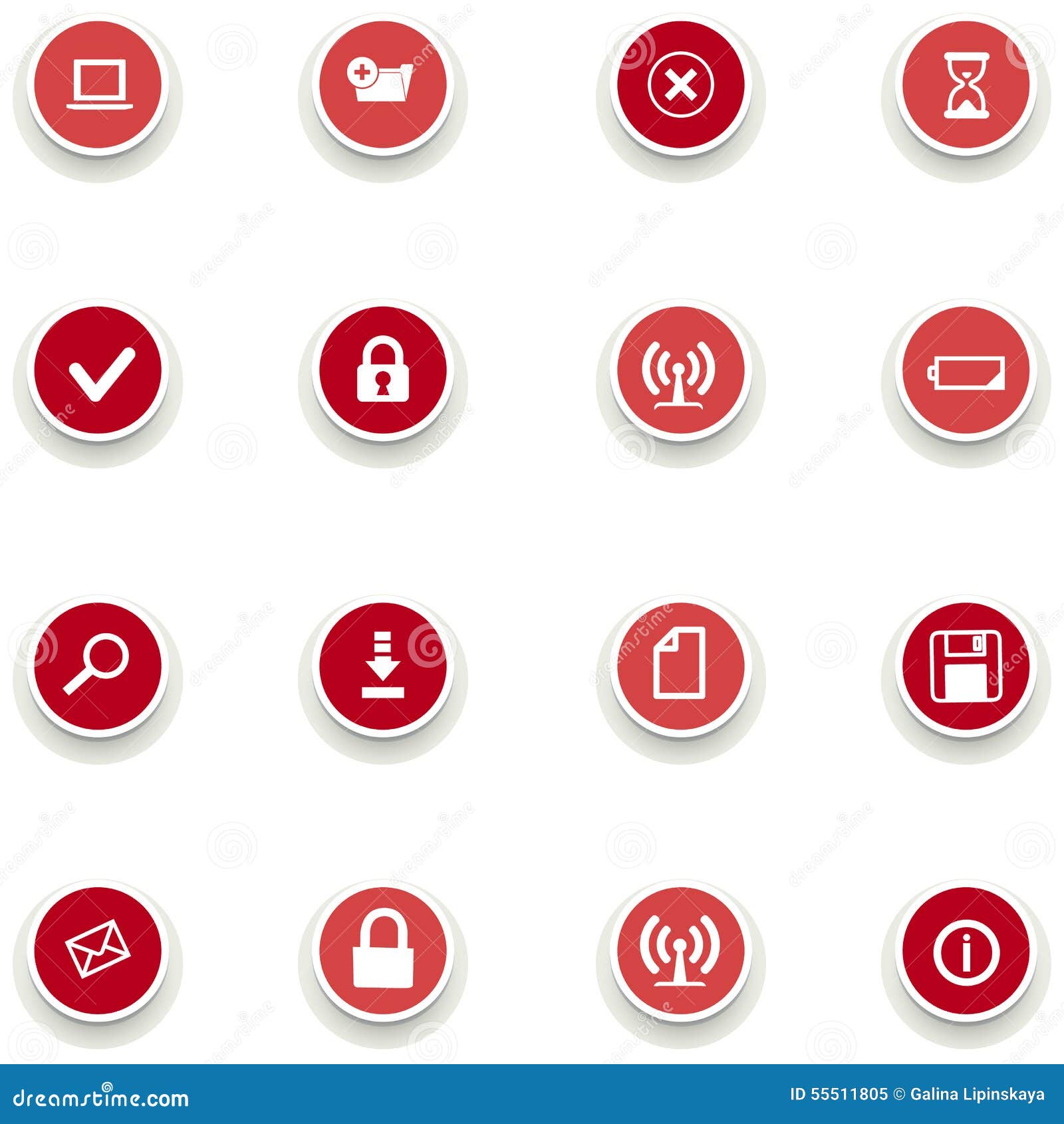 Round of computer icons stock vector. Illustration of disk - 55511805