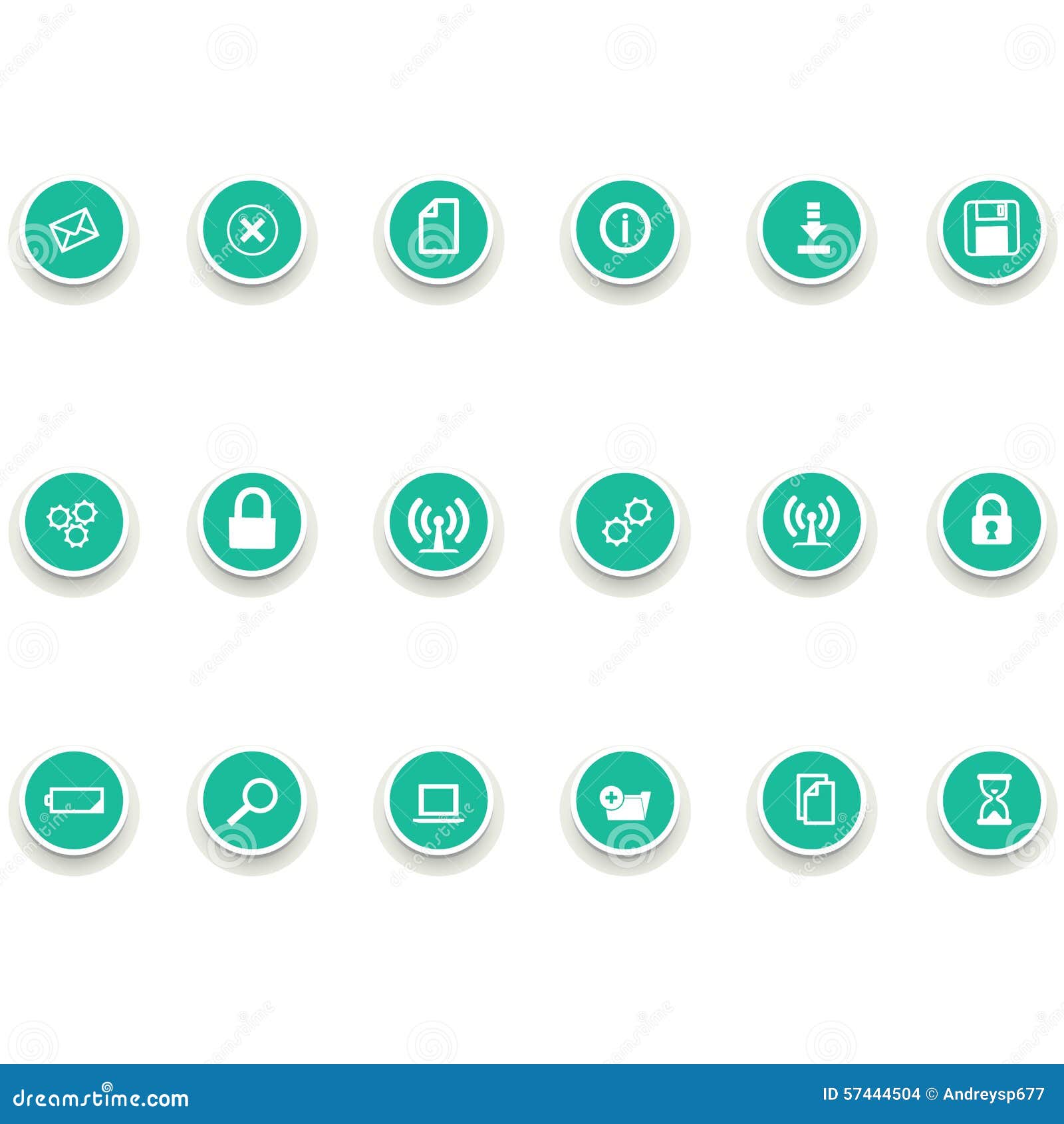 Round of computer icons stock vector. Illustration of buttons - 57444504