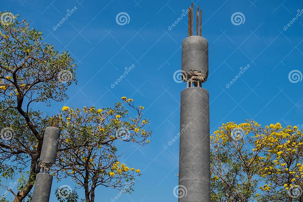 Round concrete column stock image. Image of cover, architecture - 85531591