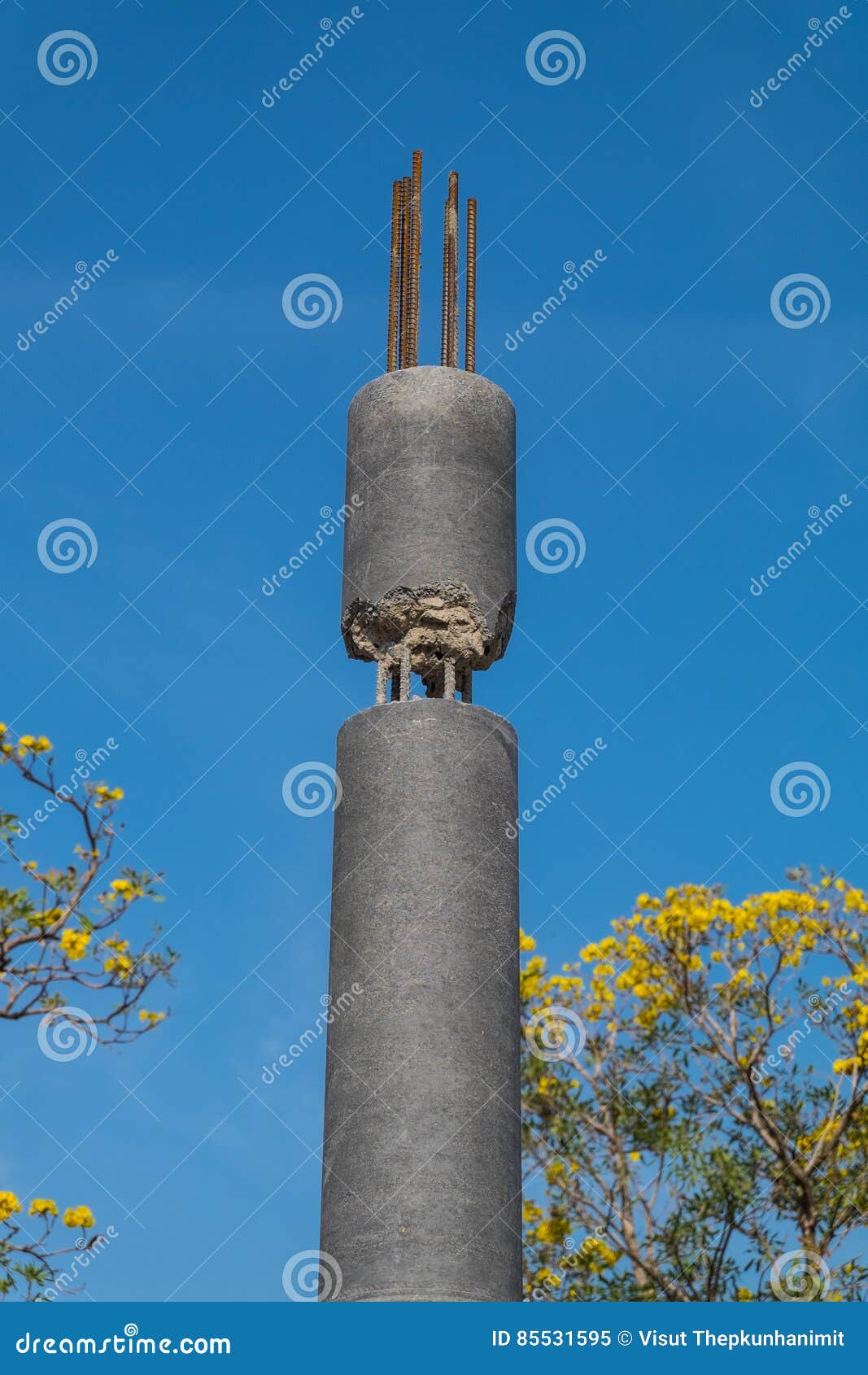 Round concrete column stock image. Image of form, exterior - 85531595
