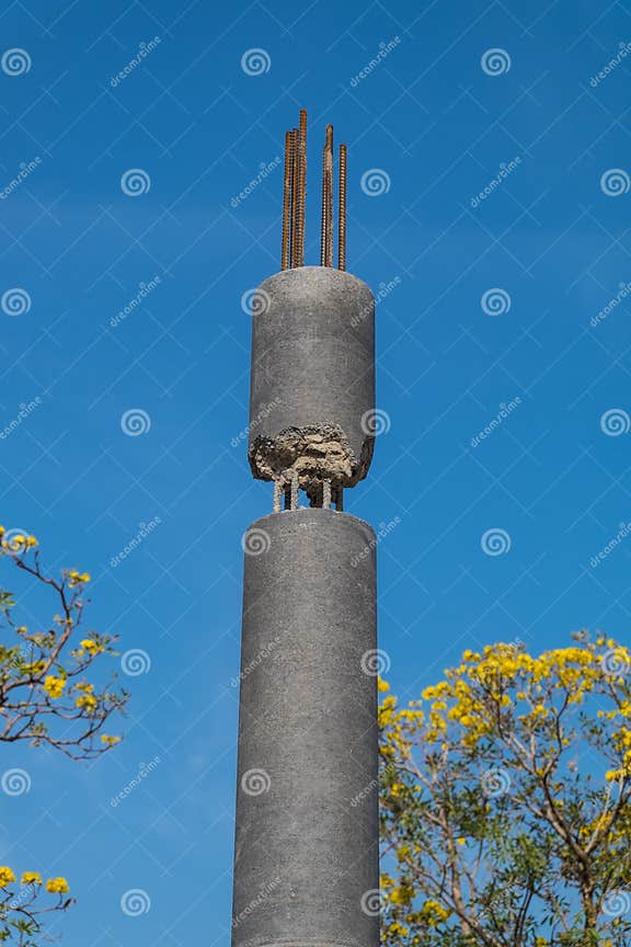 Round concrete column stock image. Image of form, exterior - 85531595