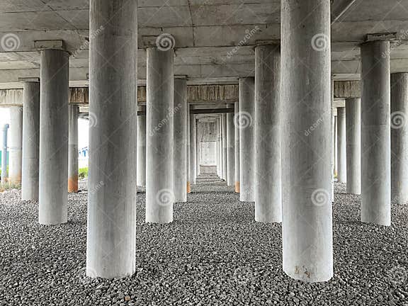 Round Concrete Column Structure Pattern Stock Photo - Image of ...