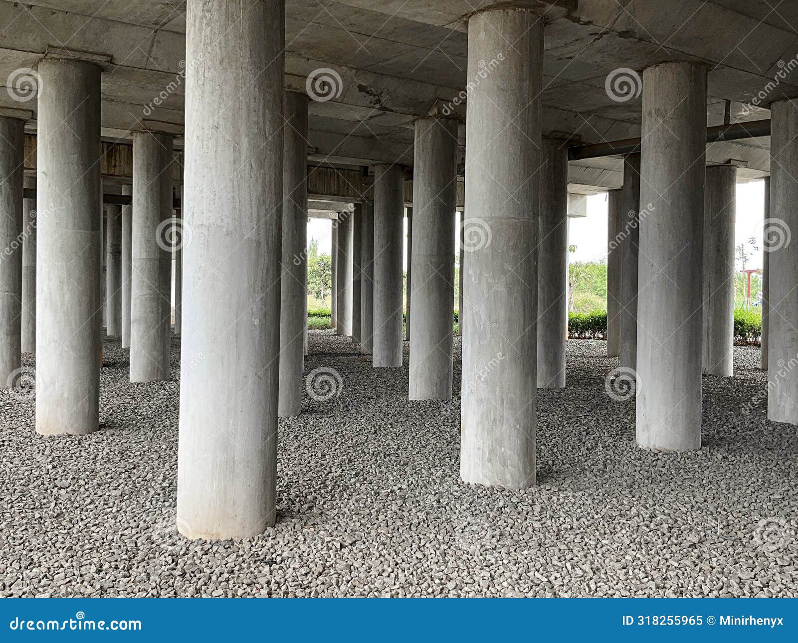 Round Concrete Column Structure Pattern Stock Image - Image of high ...