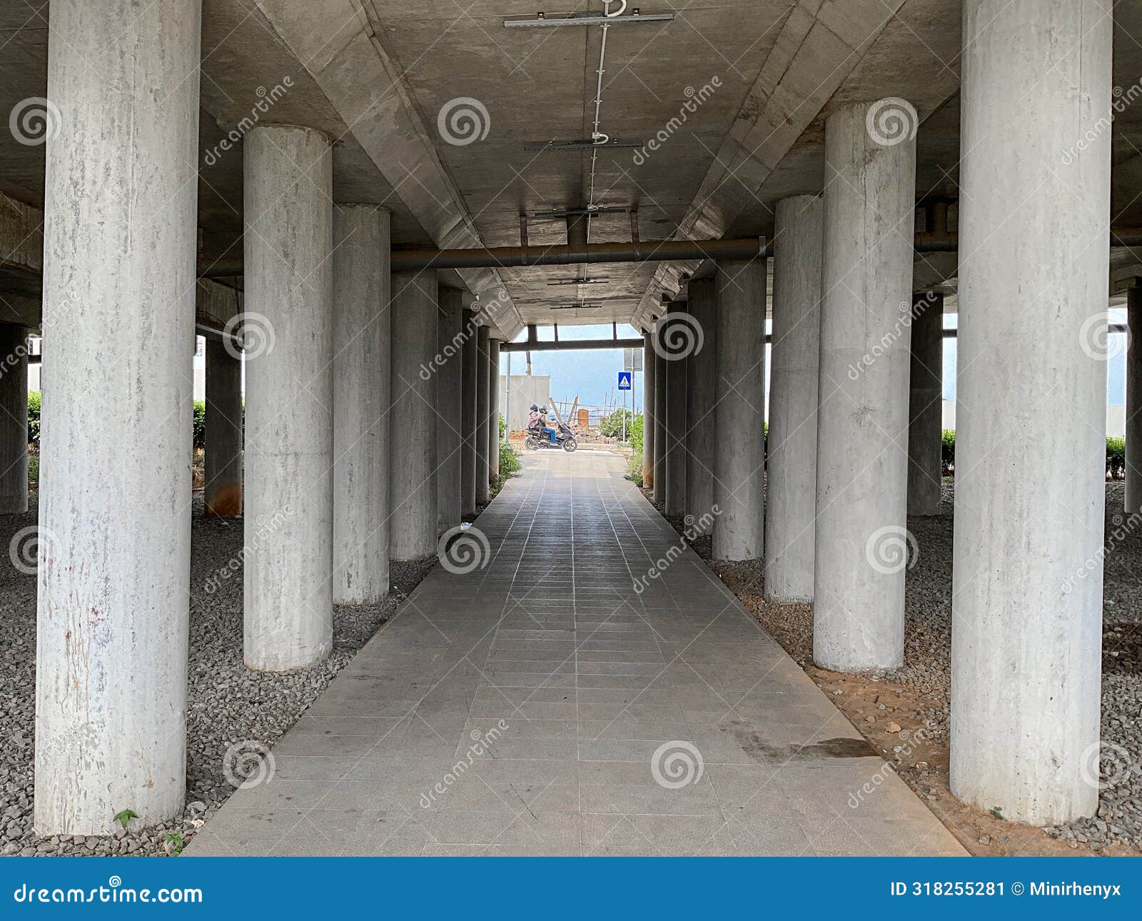 Round Concrete Column Structure Pattern Stock Image - Image of curve ...
