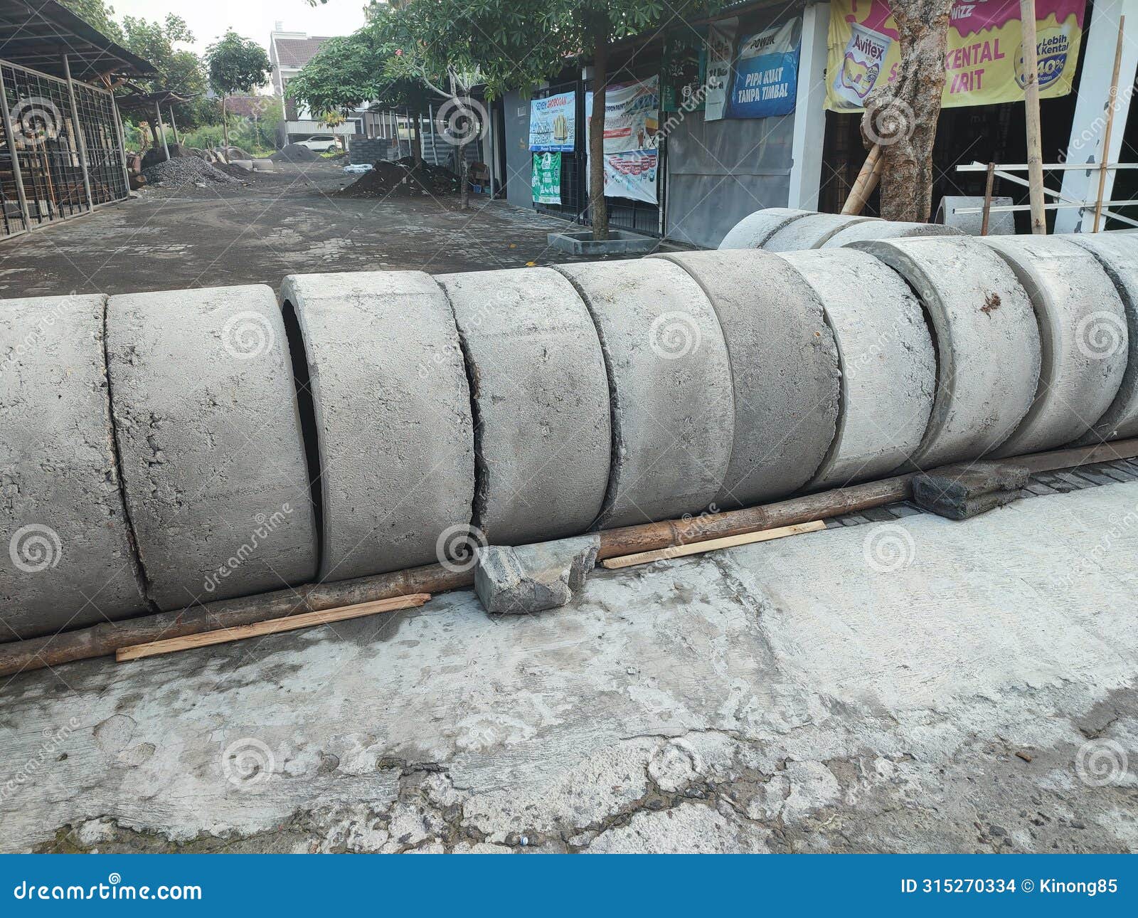 Round Concrete for Making Wells Editorial Stock Image - Image of home ...