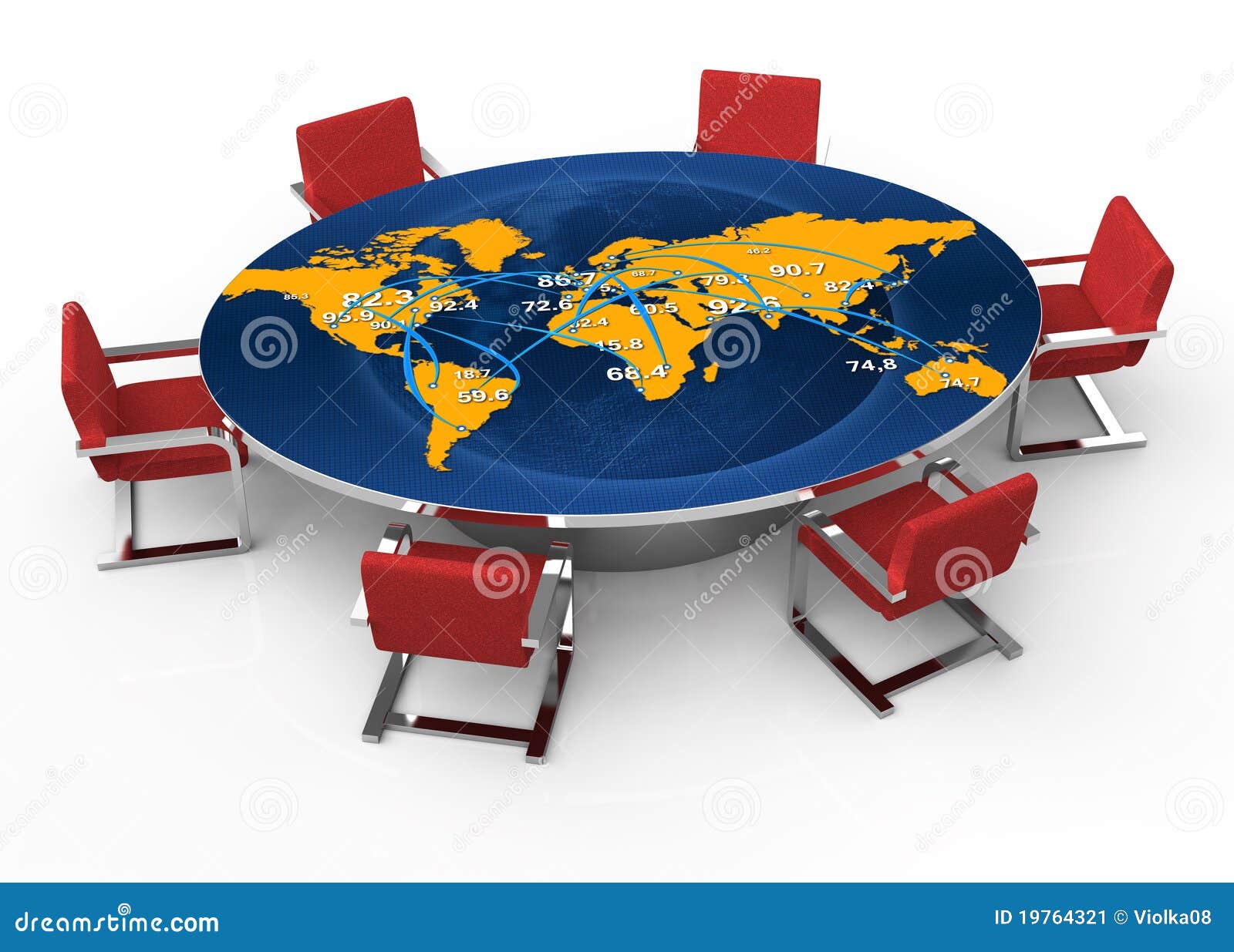Round conference table stock illustration. Illustration of business ...