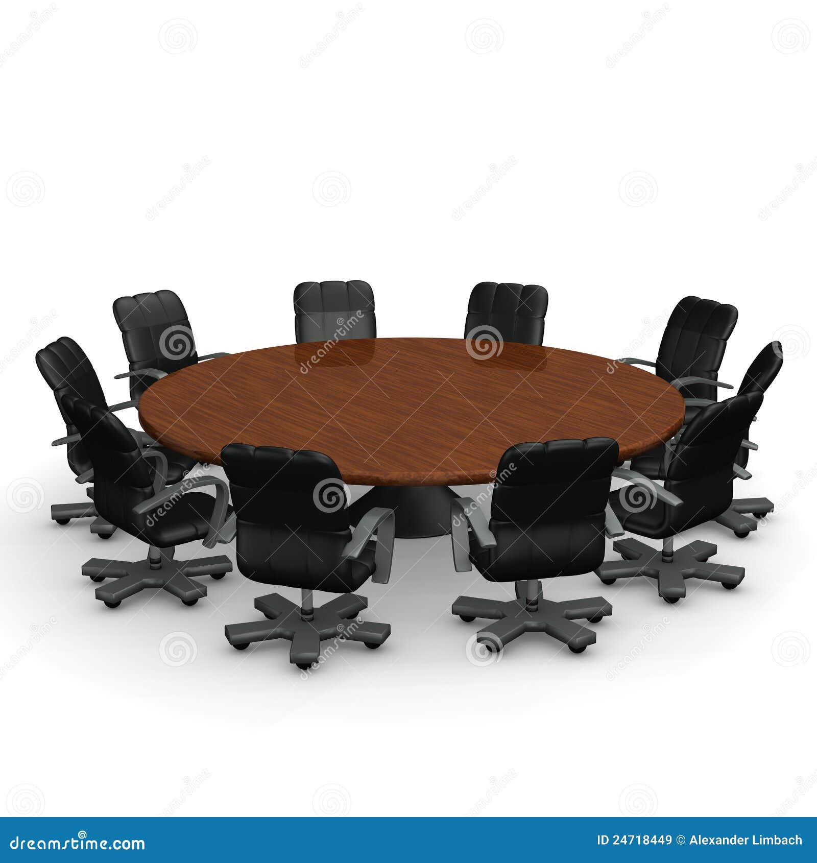 Round Conference Table stock illustration. Illustration of corporation ...