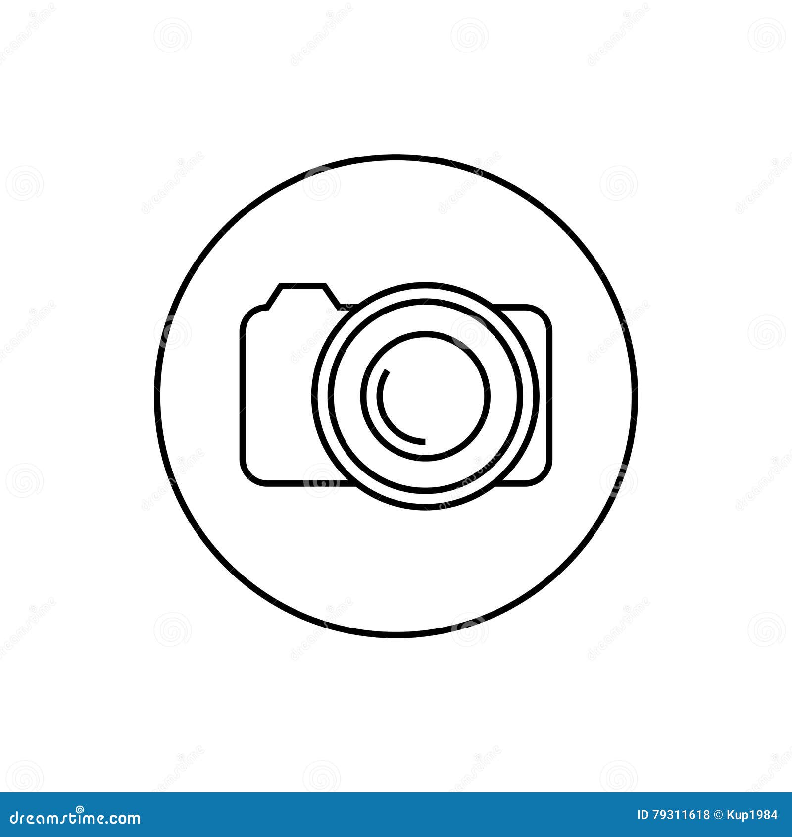 Round Contour Icon Camera, Illustration. Stock Vector - Illustration of ...