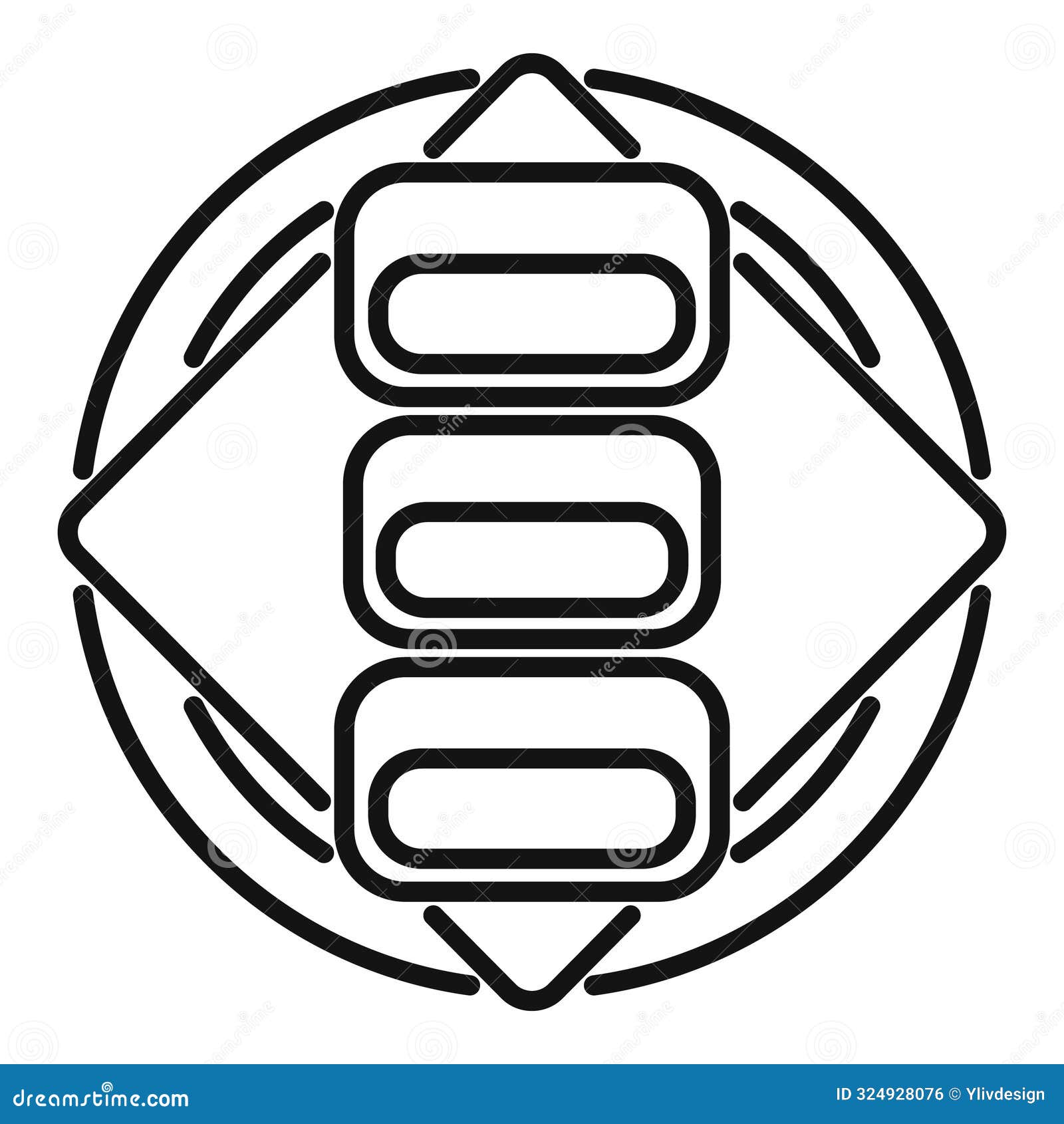 Round Control Panel Interface with Three Buttons for Choosing Option ...