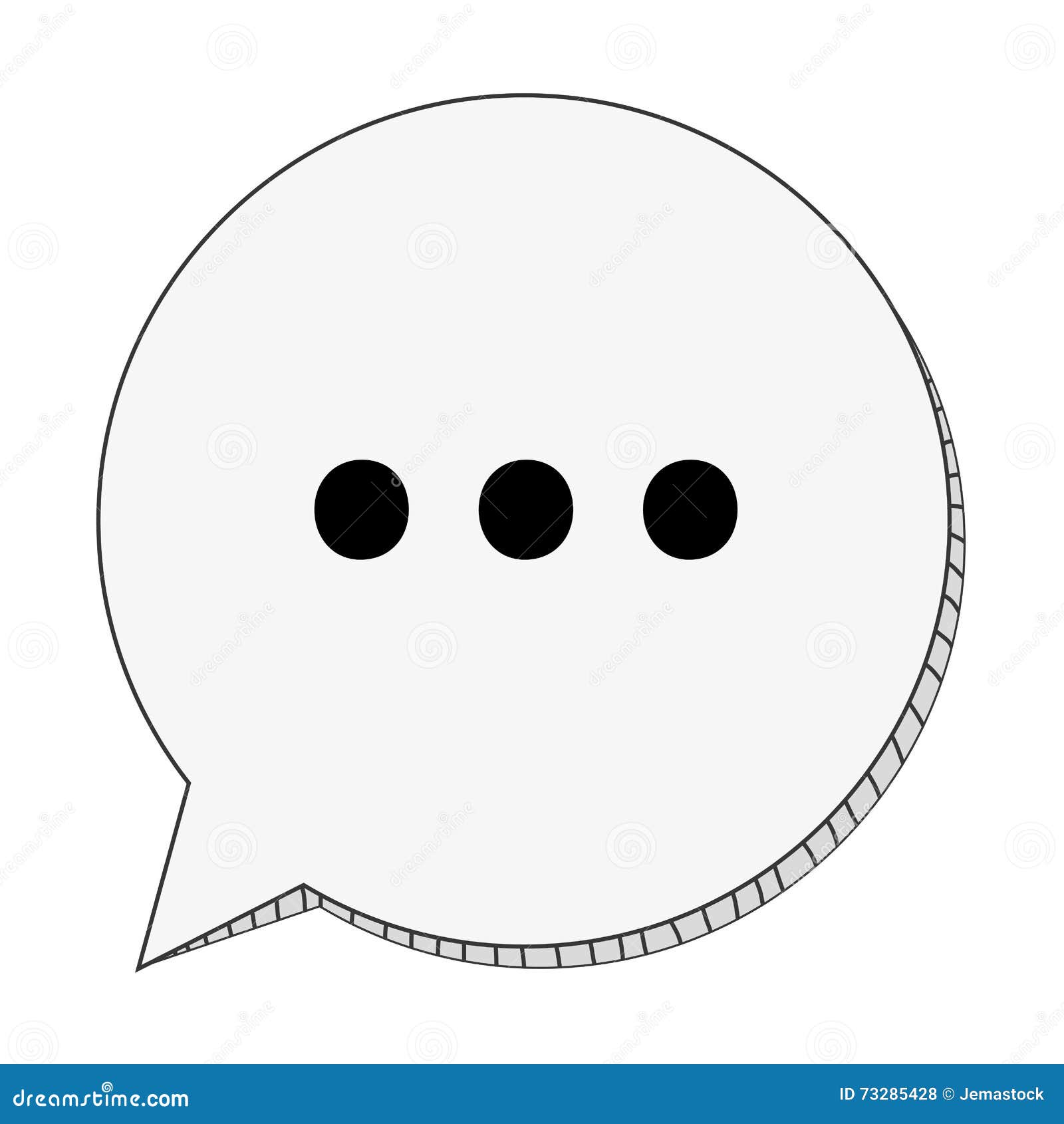 Round Conversation Bubble with Dots Stock Illustration - Illustration ...
