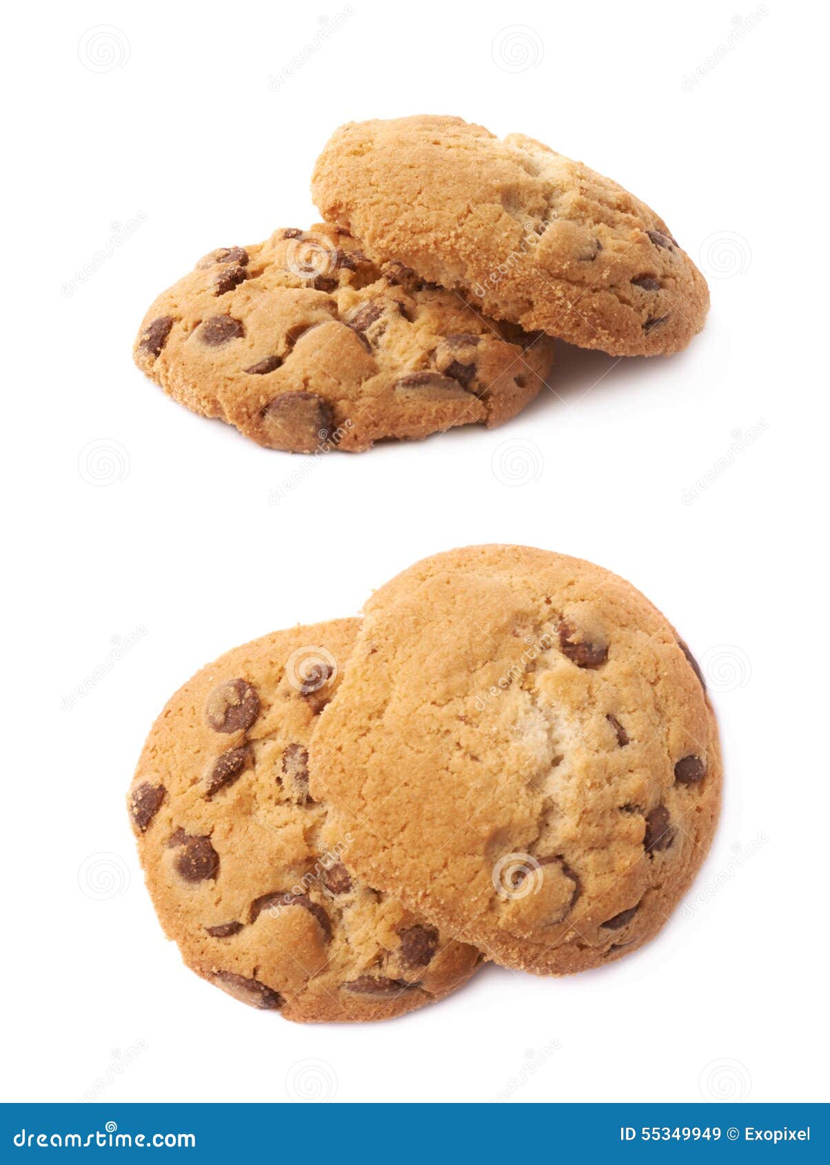 Round Cookie with Chocolate Stock Image - Image of healthy, chocolate ...