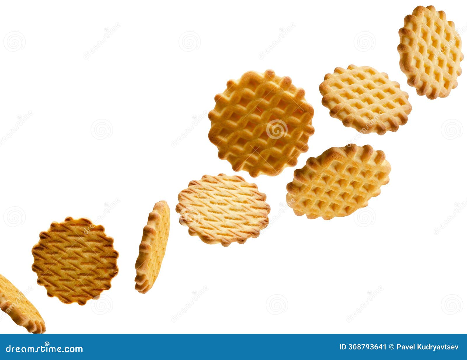 Round Cookie with Wafer Surface Flies in Space Forming the Shape of a ...