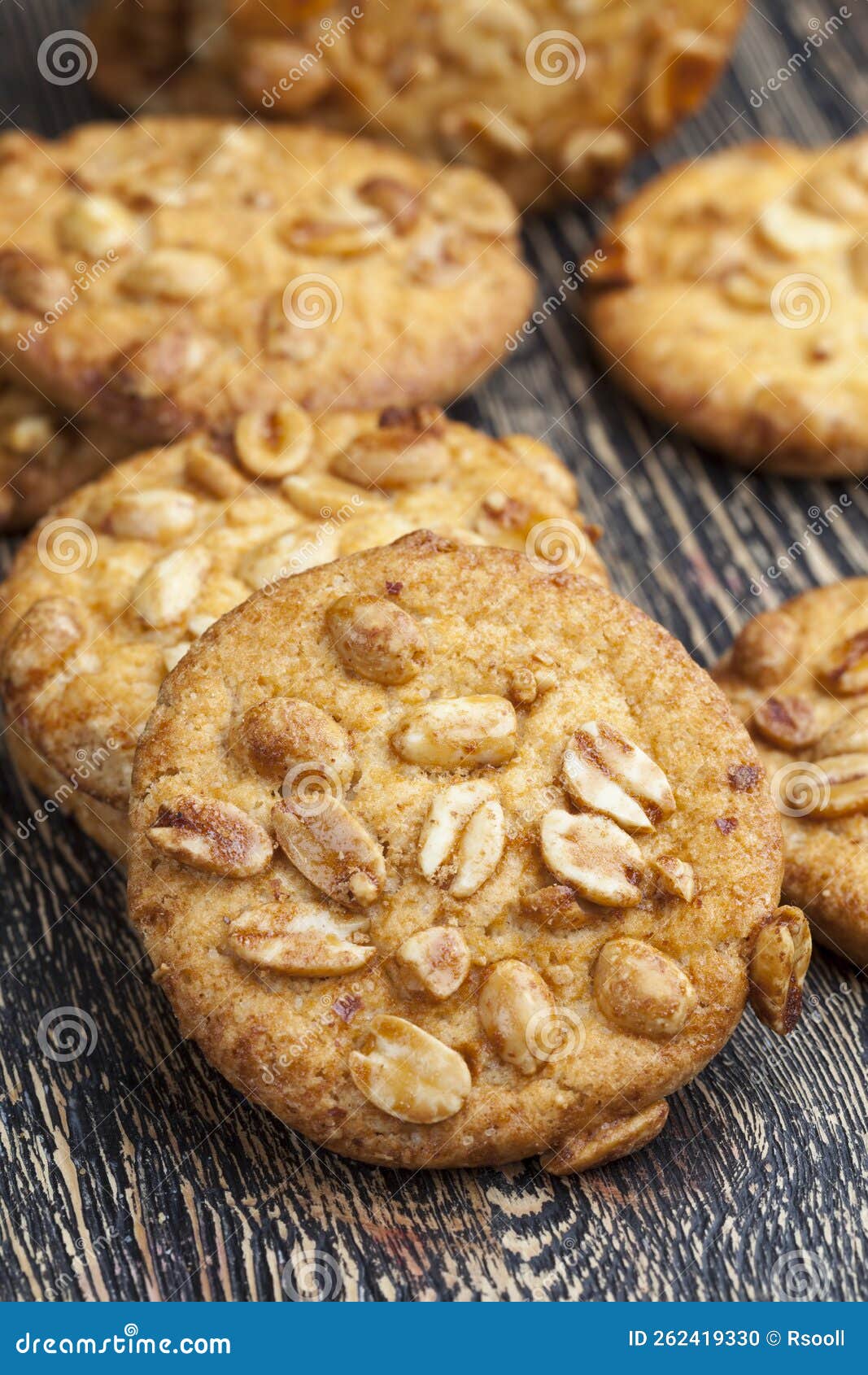 Round Cookies with Roasted Peanuts Stock Photo - Image of peanuts ...