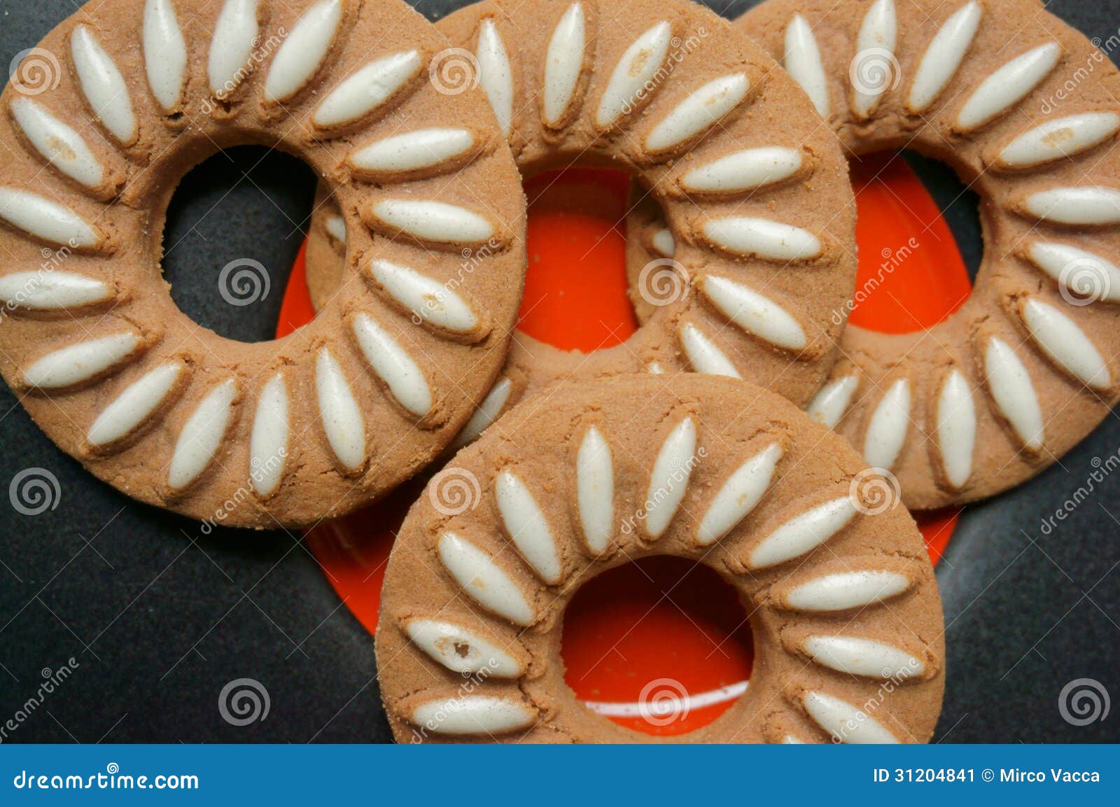 Round cookies stock image. Image of plate, snack, rings - 31204841
