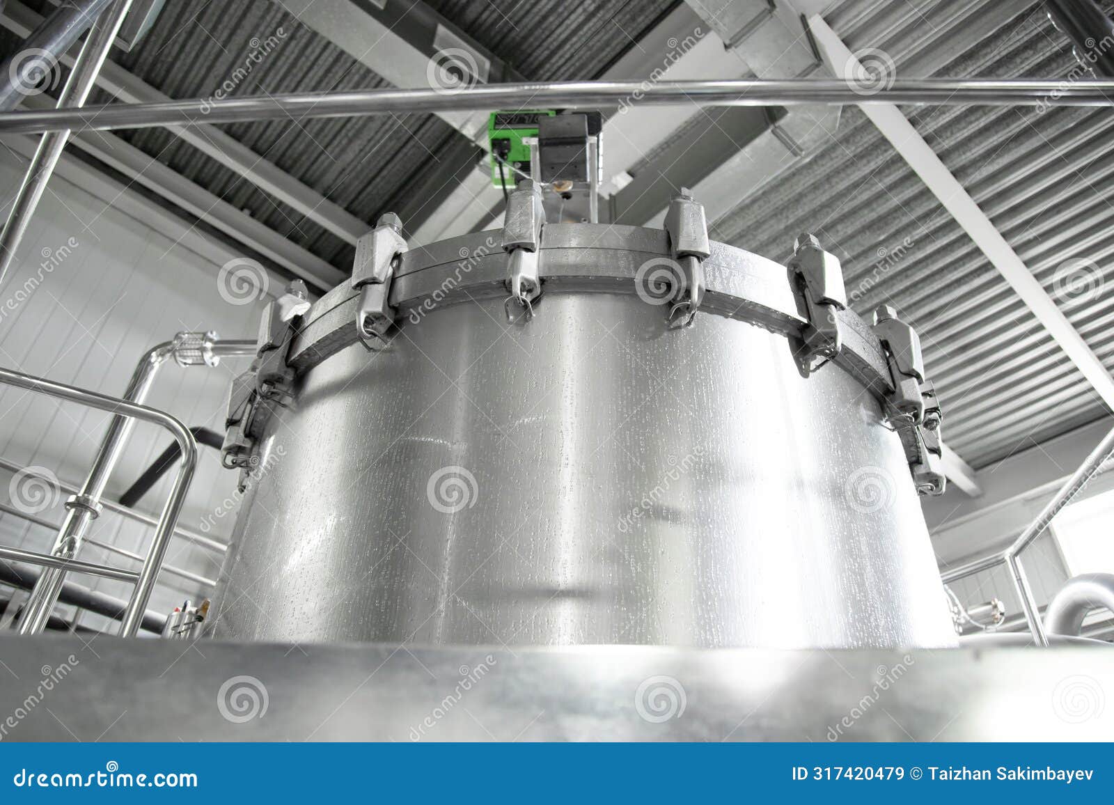 Round Copper Storage Tanks for Beer Fermentation and Maturation. Brew ...