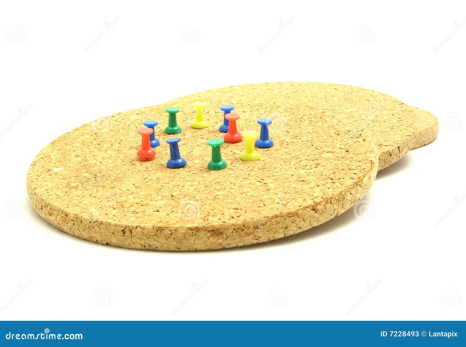 Round Cork Disk with Coloured Pins Stock Image - Image of round ...