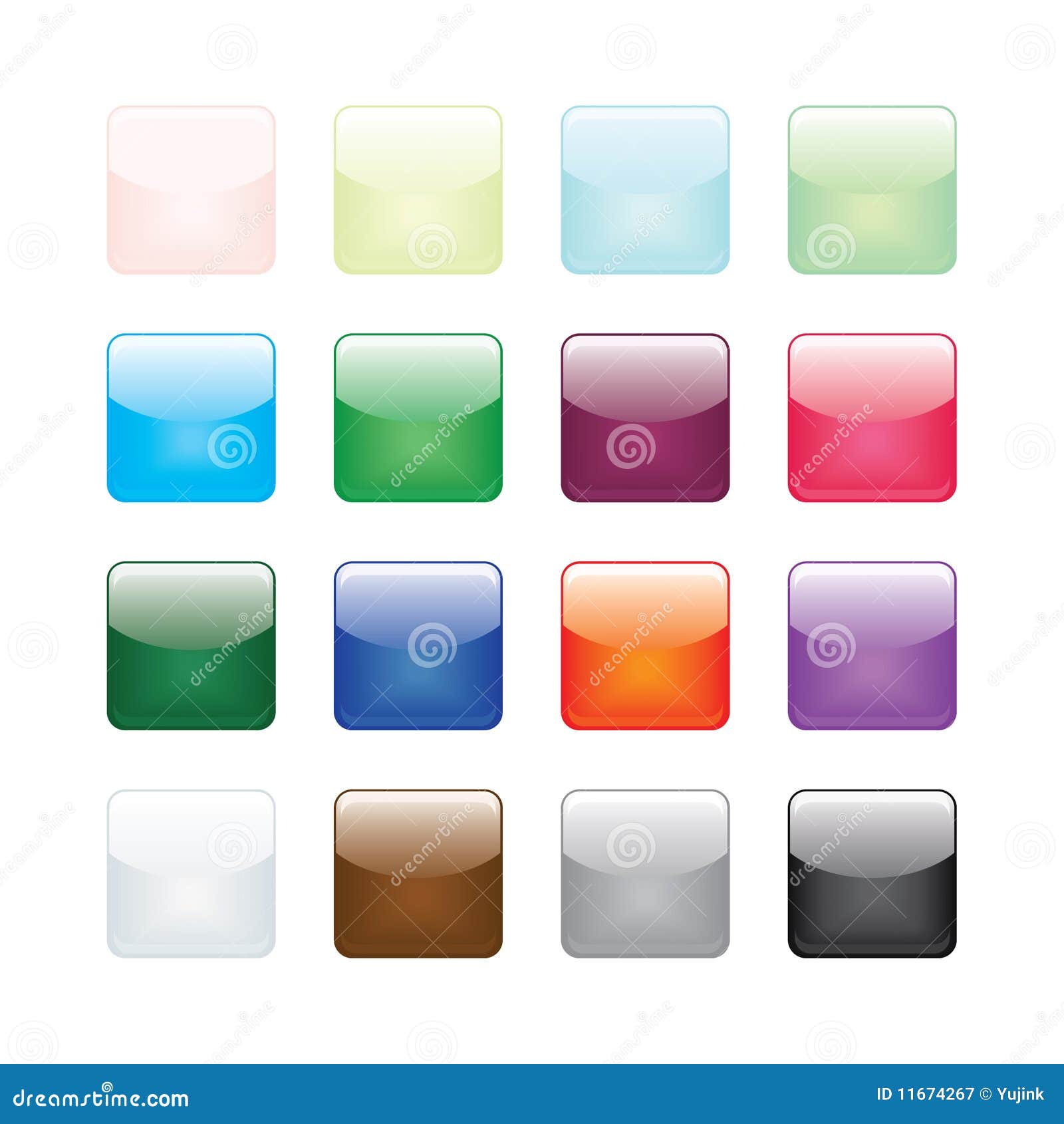 Round Corner Glossy Button stock vector. Illustration of button - 11674267