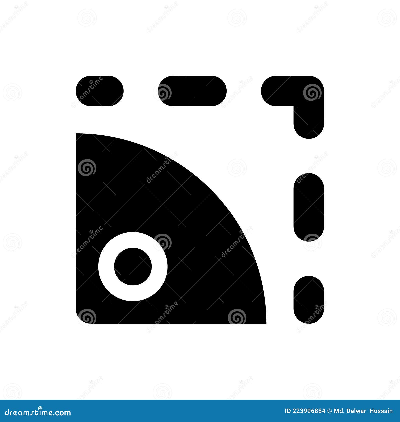 Round corner icon stock vector. Illustration of sign - 223996884