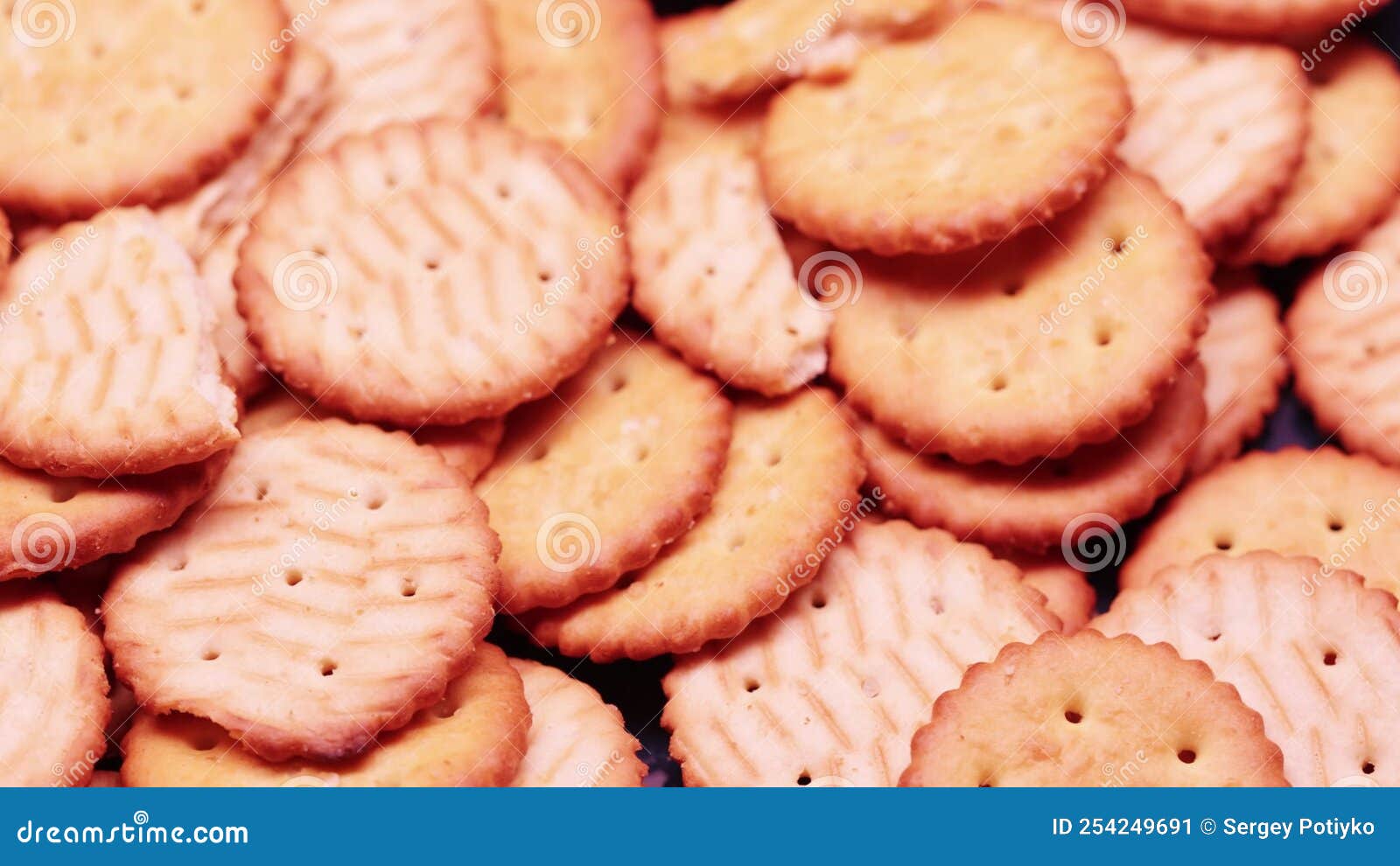 Round Cracker Biscuits in Bulk Stock Video - Video of break, grain ...