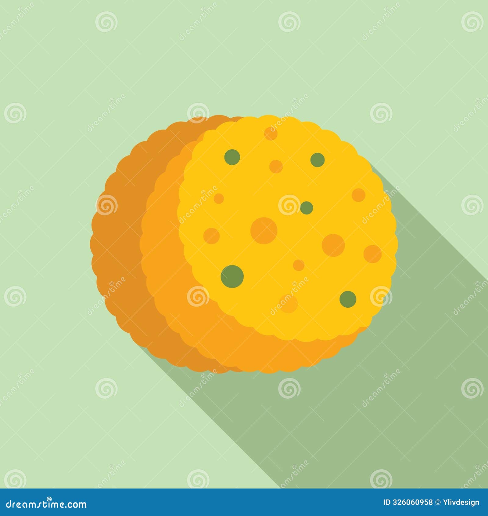Round Cracker Icon Flat Showing Baked Snack or Biscuit Stock Illustration - Illustration of ...