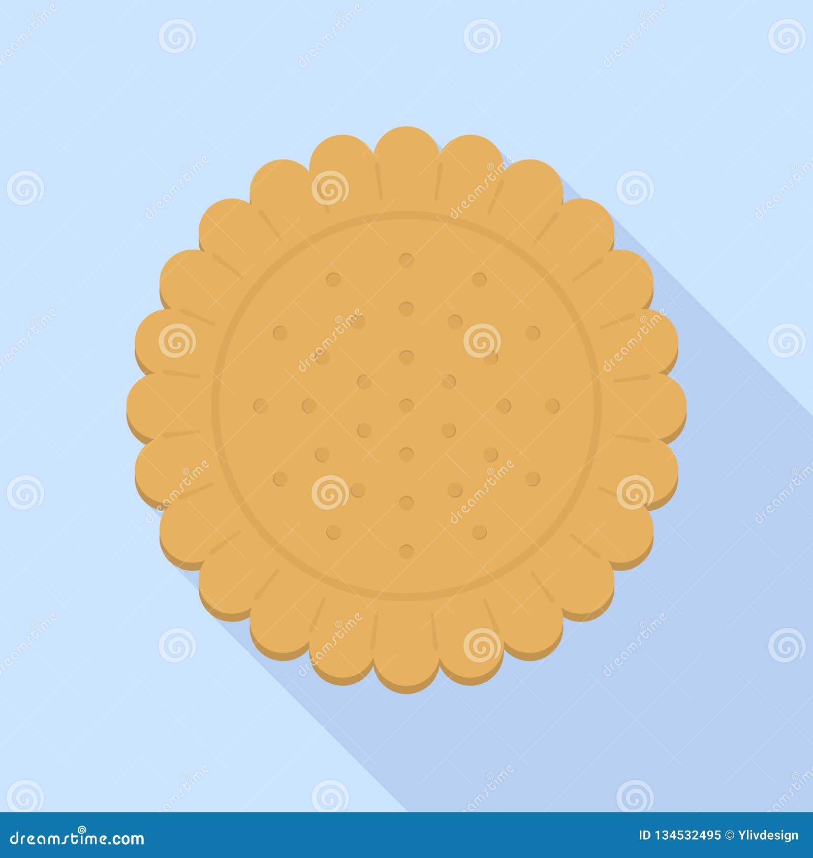 Round Cracker Icon, Flat Style Stock Vector - Illustration of cracker ...