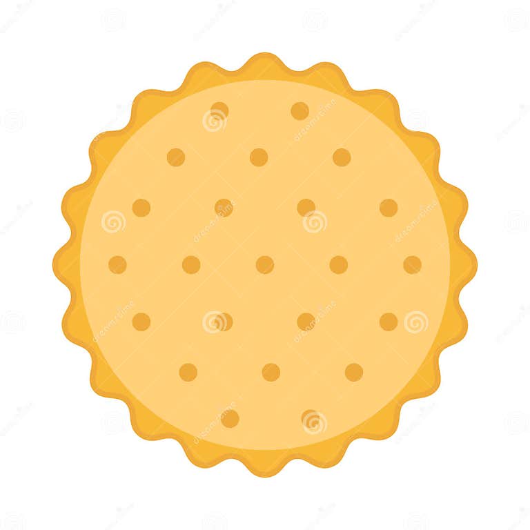 Round cracker isolated stock vector. Illustration of pastry - 348988784