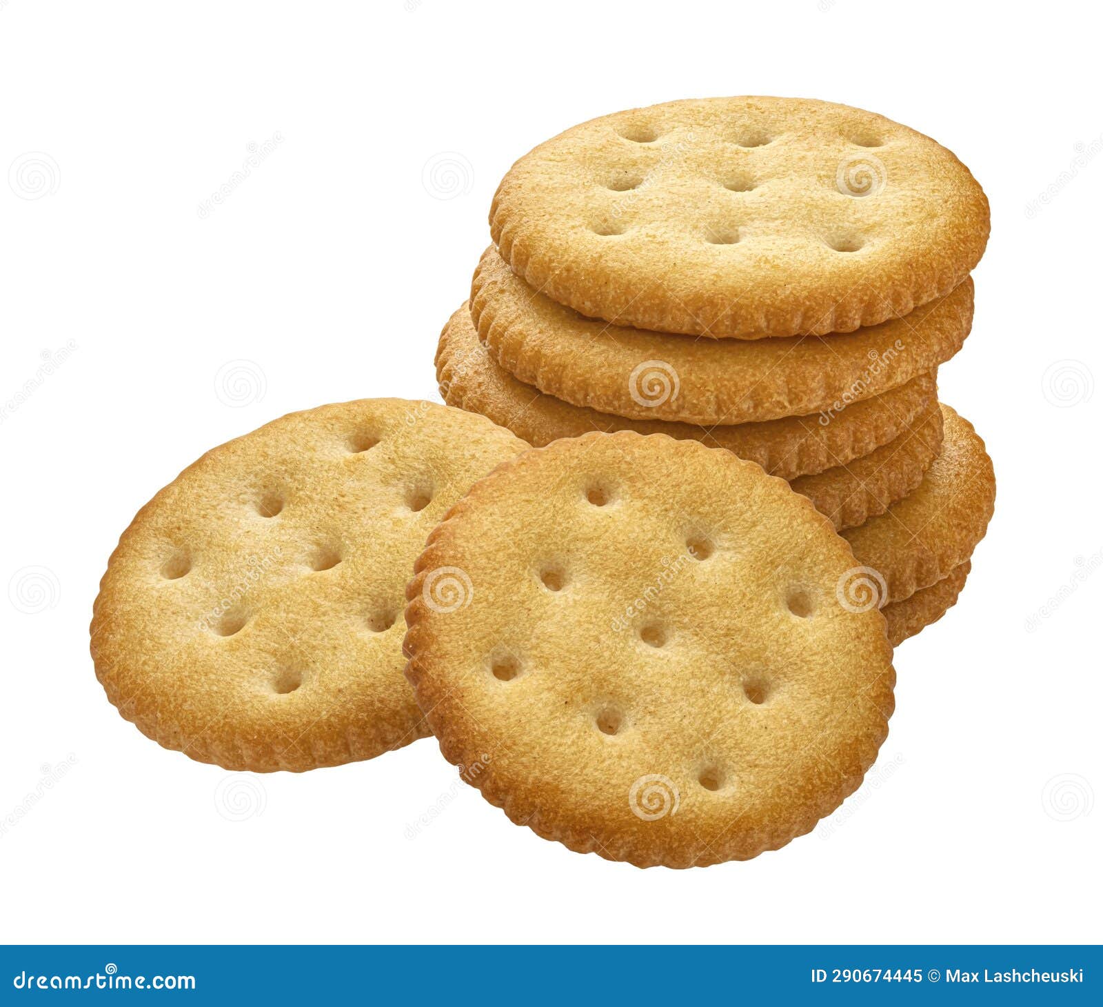 Round Cracker Isolated on White Background , Full Depth of Field Stock ...