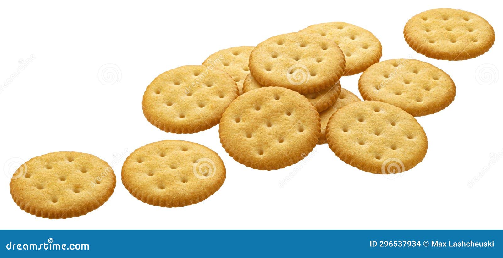 Round Cracker Isolated on White Background, Full Depth of Field Stock ...