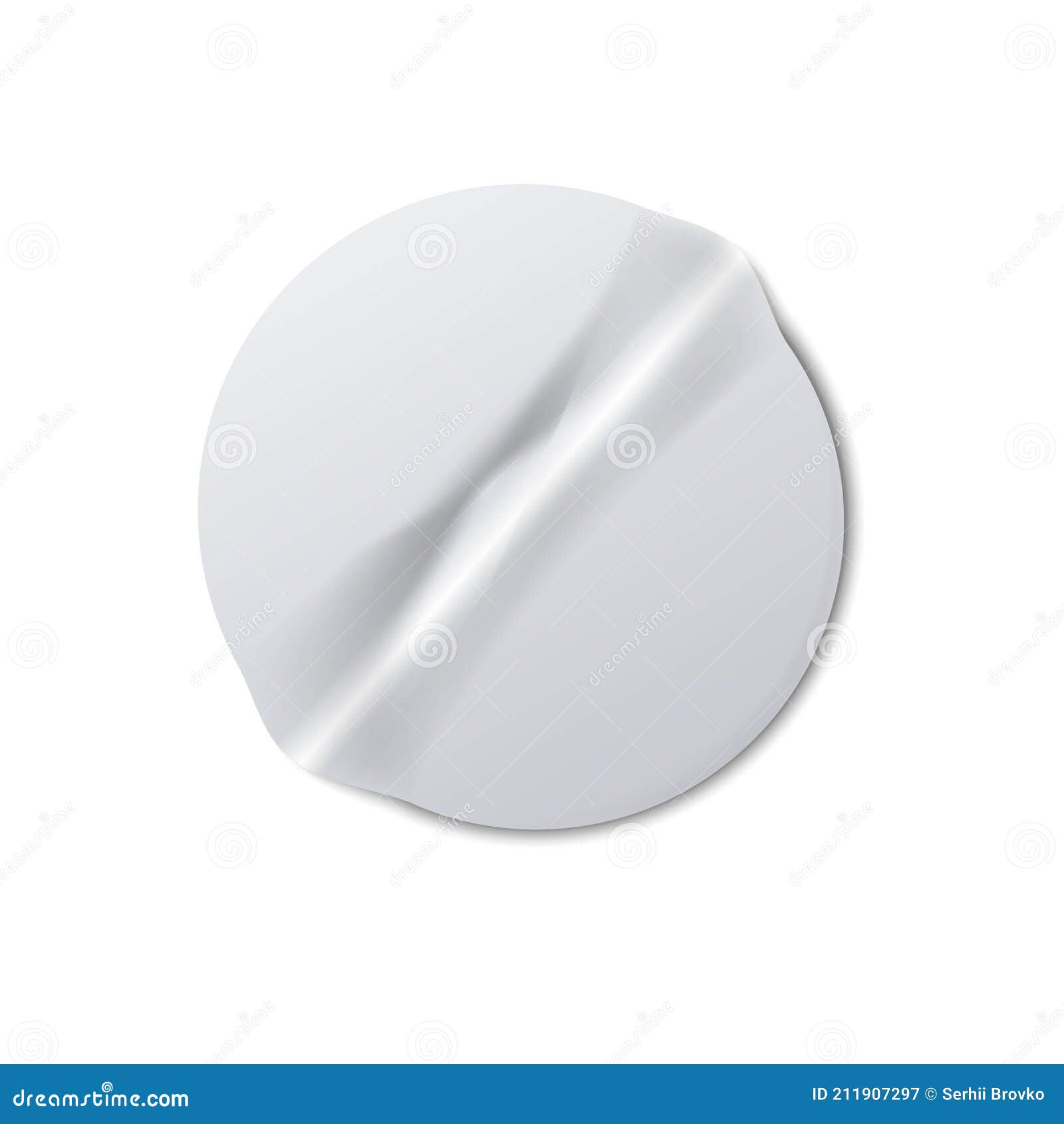 Round Crumpled Sticker Mock Up. Vector Illustration Stock Vector ...