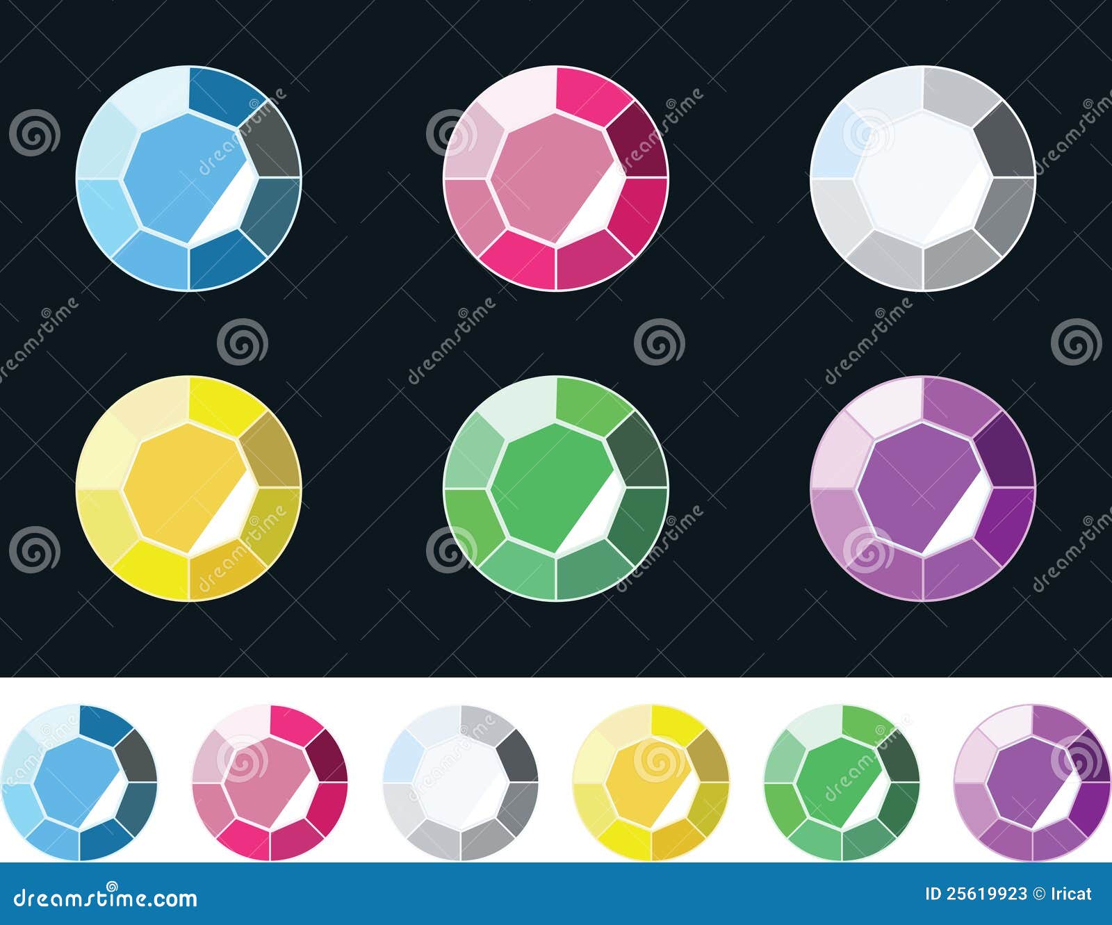 Round crystals stock vector. Illustration of yellow, corundum - 25619923