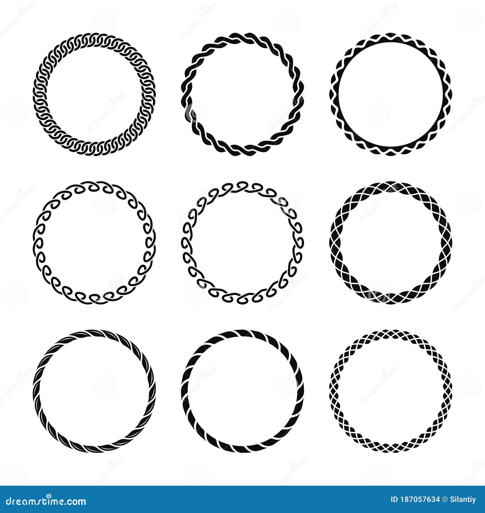 Round curly frames stock vector. Illustration of isolated - 187057634
