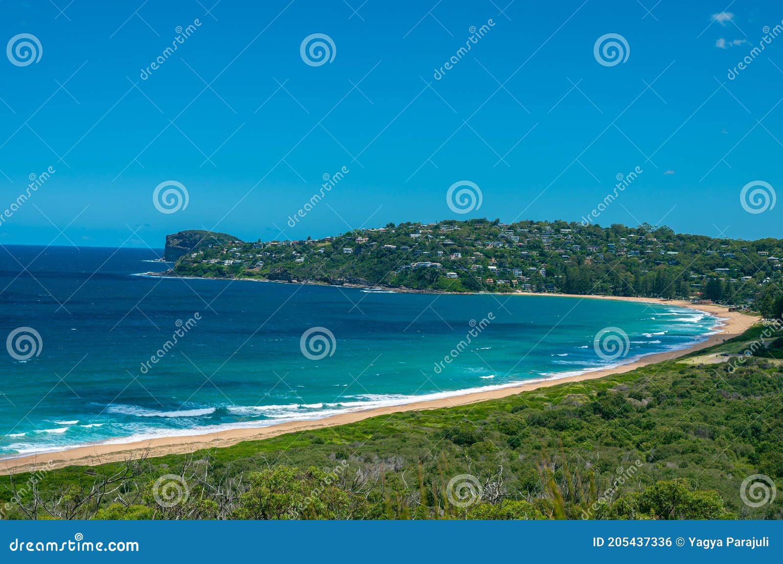 Round and Curve Beach of Australia Stock Photo - Image of holiday ...