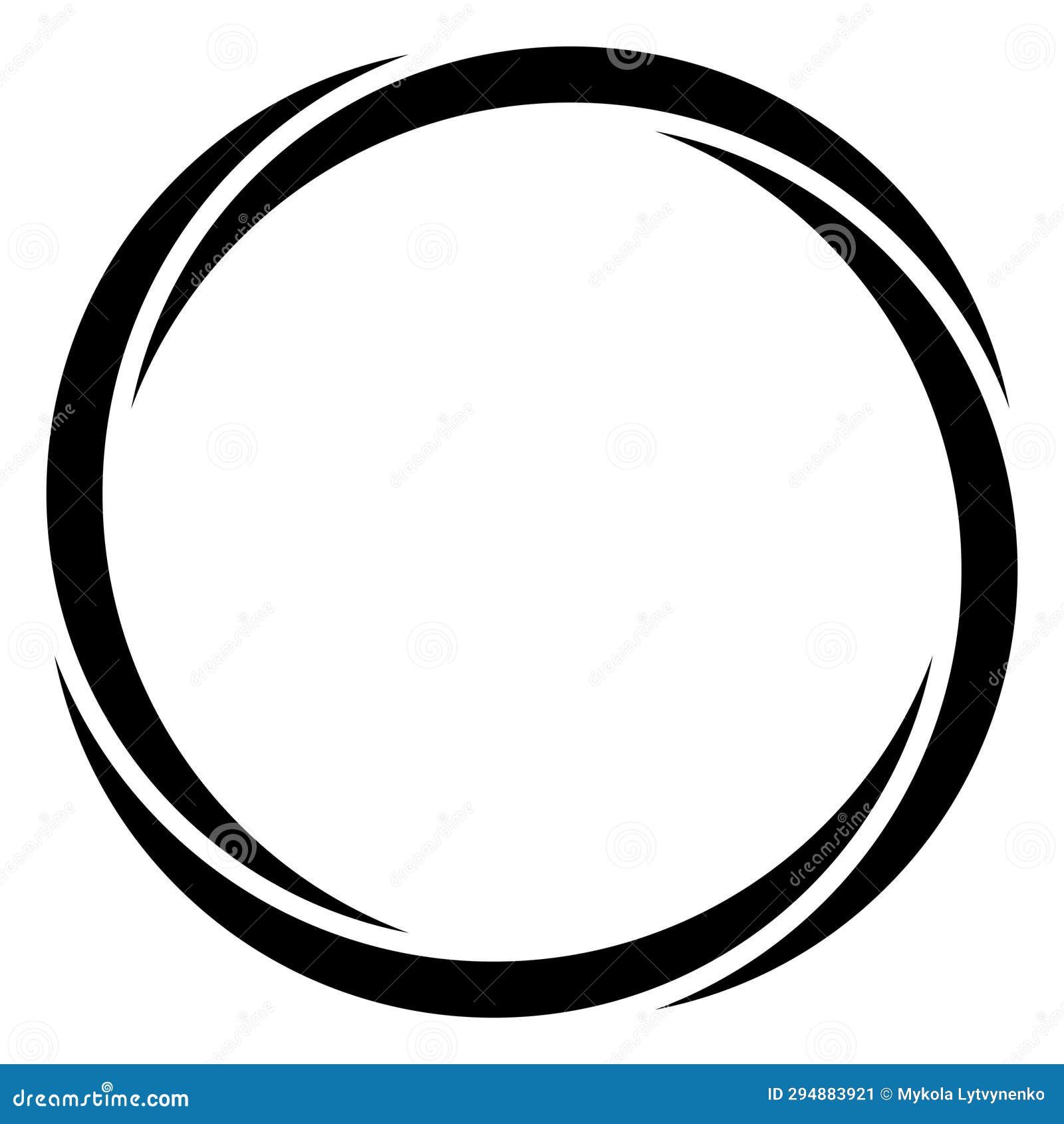 Round Curve Frame 4 Sectors Moon Ornament Circle Border Doodle Stock ...