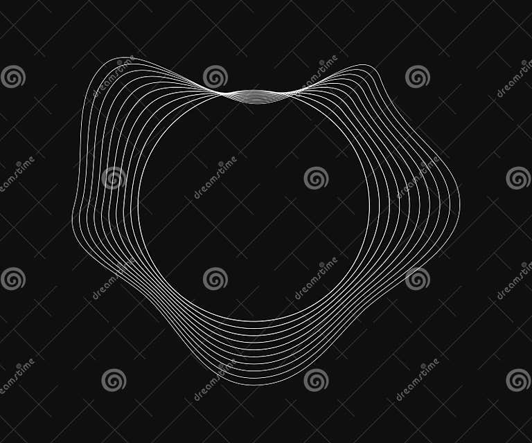 Round Curved Frame with Dynamic Wavy Stripes Stock Illustration ...