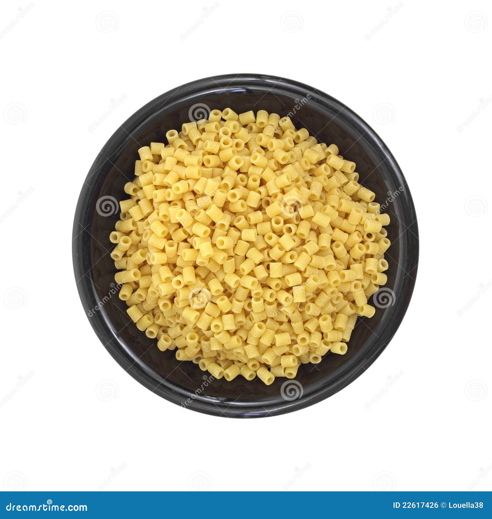 Round Cut Pasta Bowl Overhead View Stock Photo - Image of white, food ...