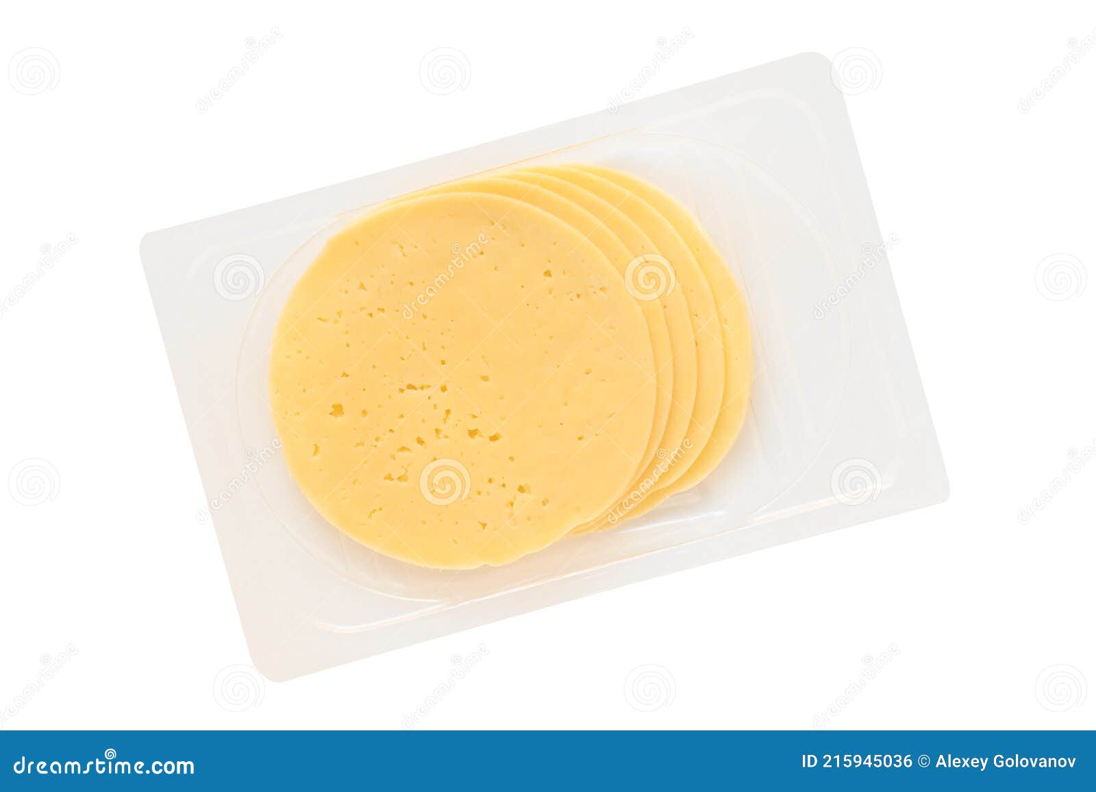 Round Cutting of Cheese in Plastic Packaging, Top View Stock Photo ...