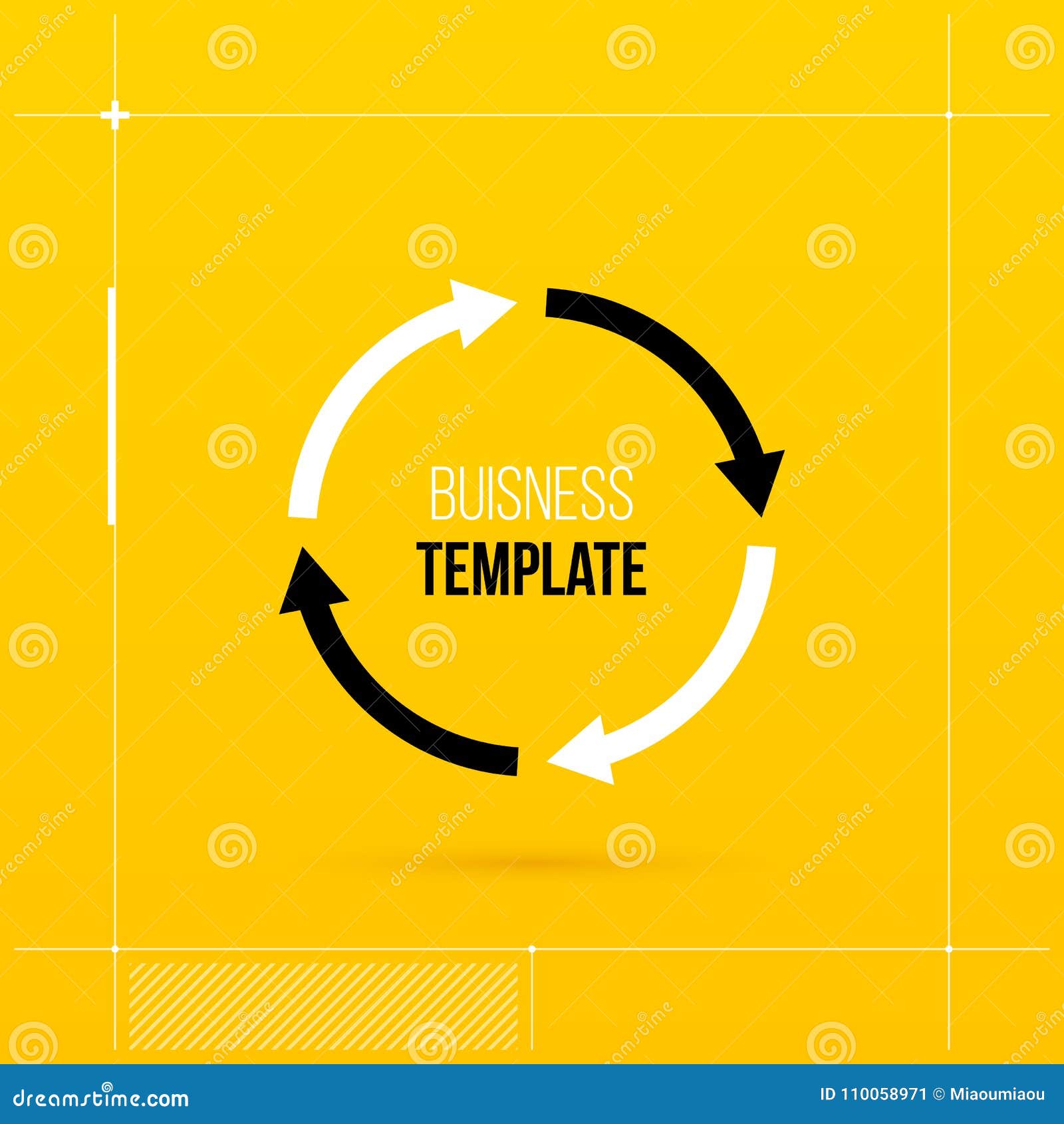 Round Cycle Template with Four Segments. Stock Vector - Illustration of ...